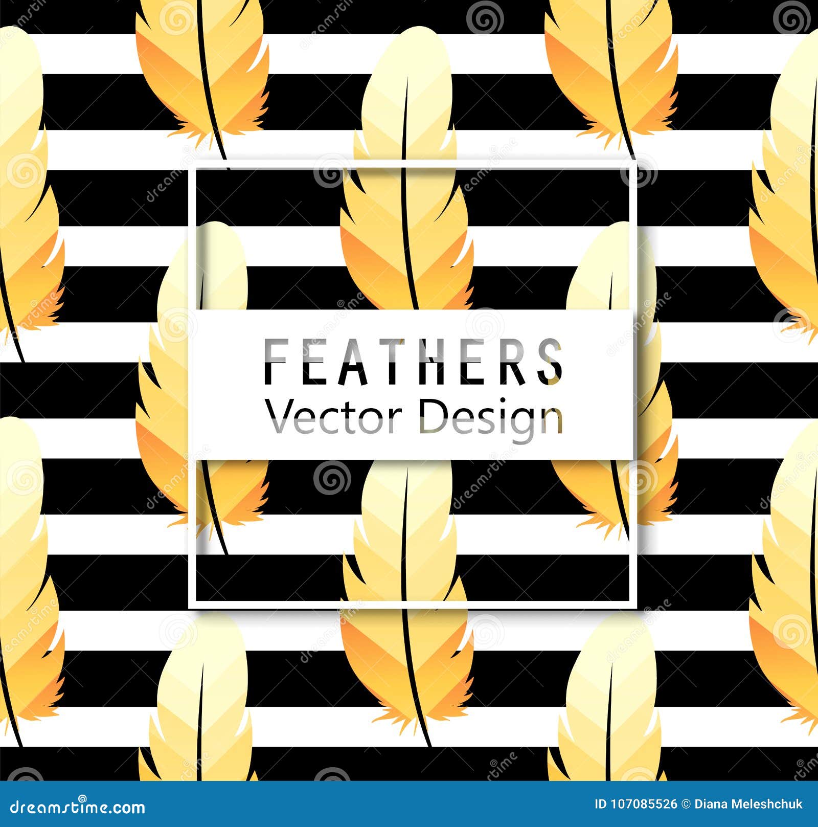 Seamless Feather Pattern. Colorful Geometric Feathers` Background ...