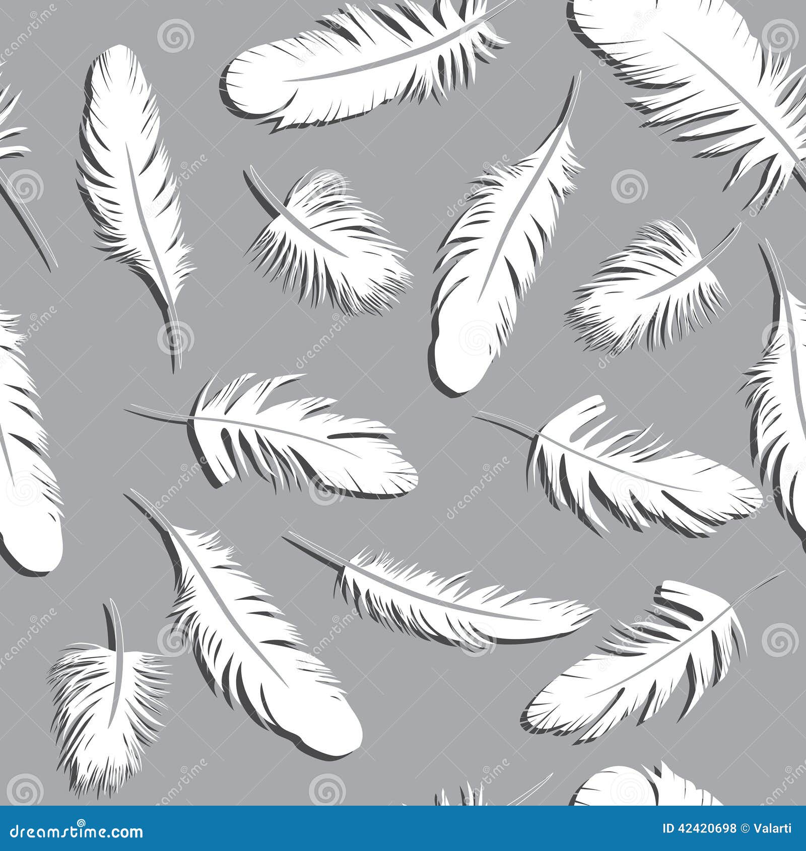 Seamless Feather Pattern stock vector. Illustration of elegance - 42420698
