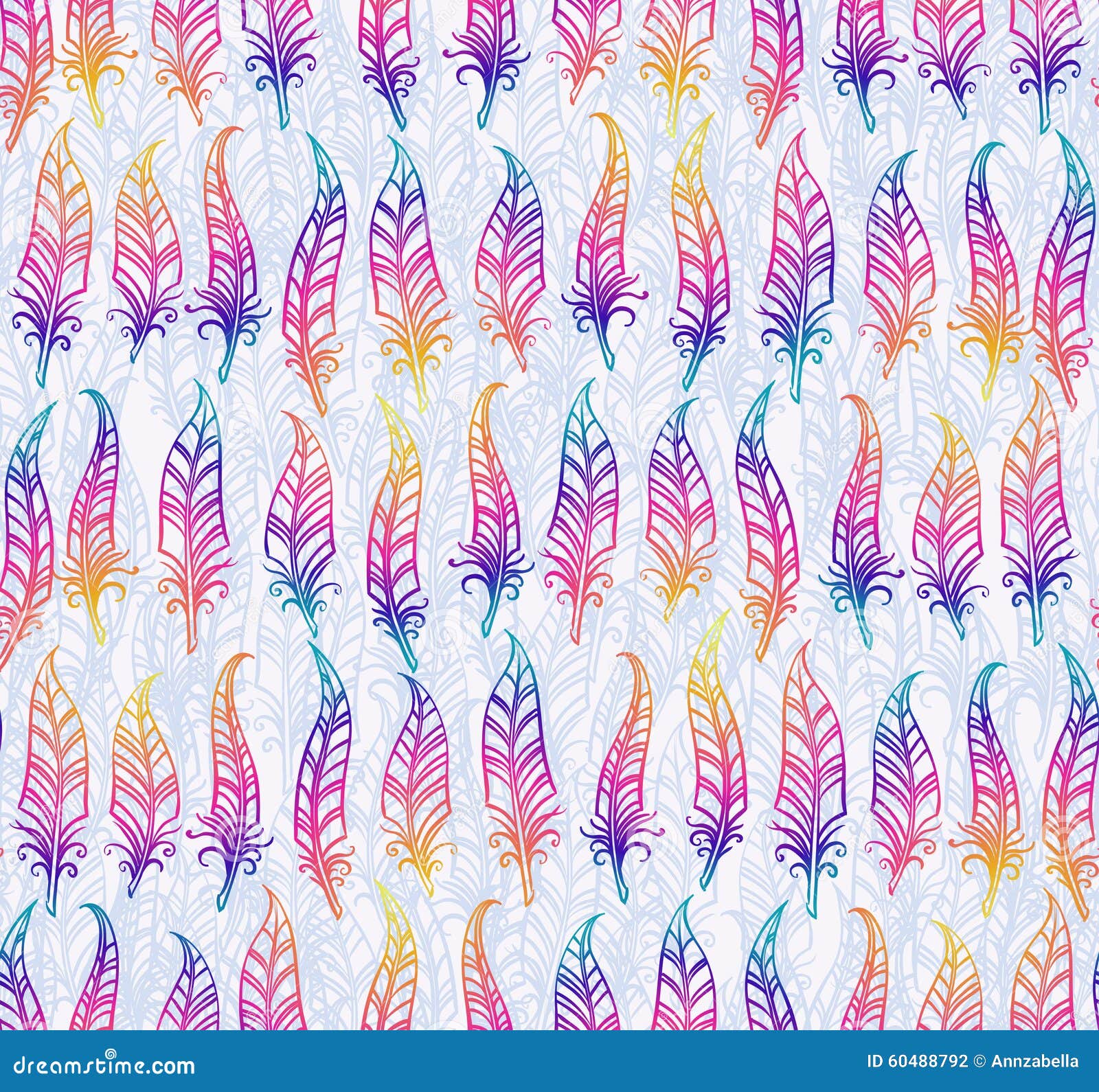 Seamless Feather Pattern. Vector Illustration Stock Vector ...
