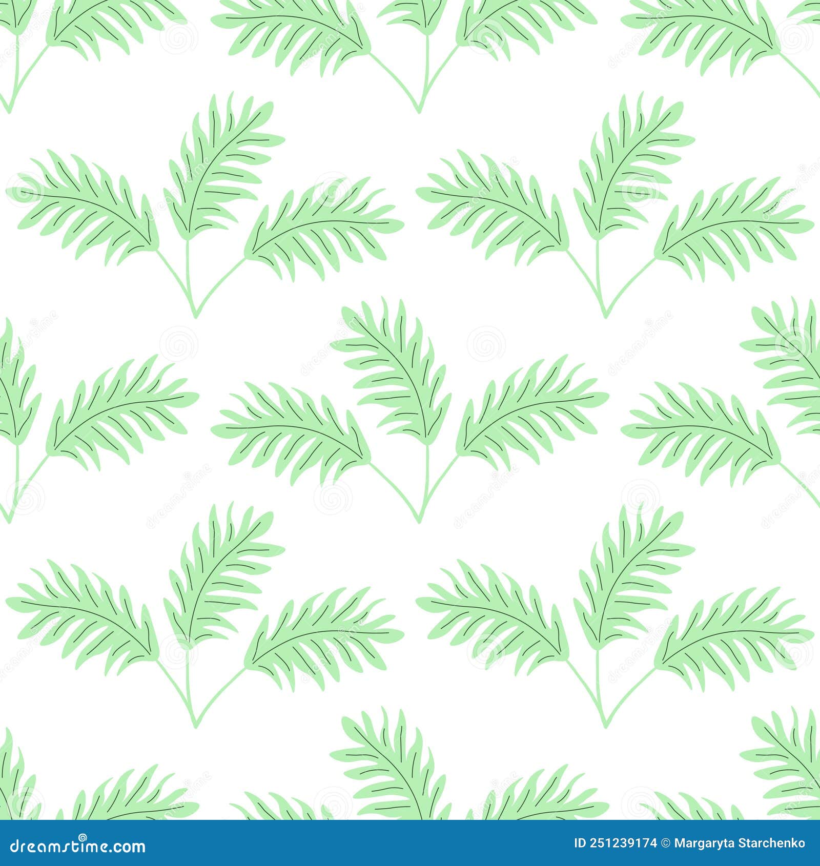 Seamless fern pattern stock vector. Illustration of wallpaper - 251239174