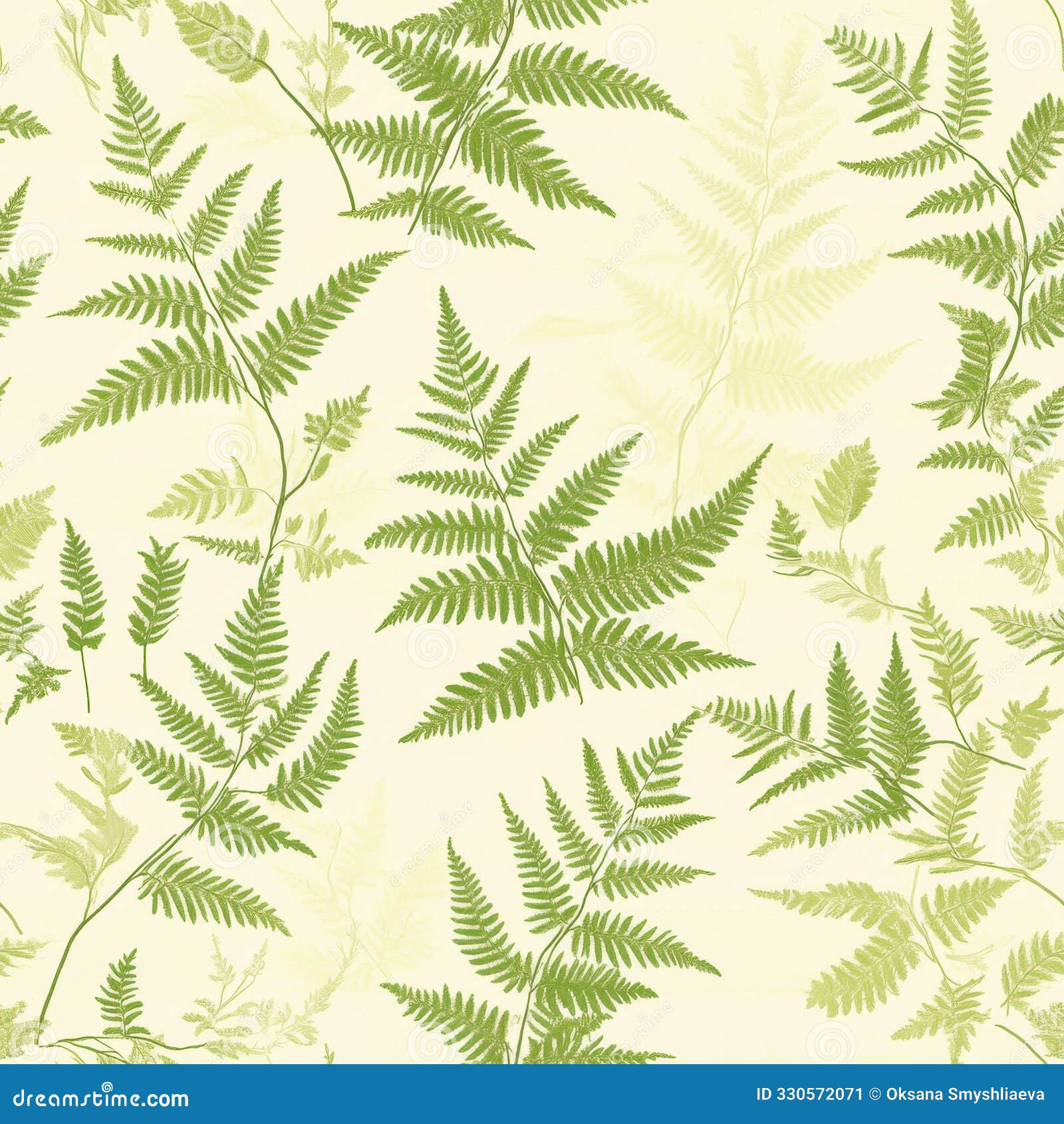 Seamless Fern Pattern on Light Background Nature Wallpaper Design Stock ...