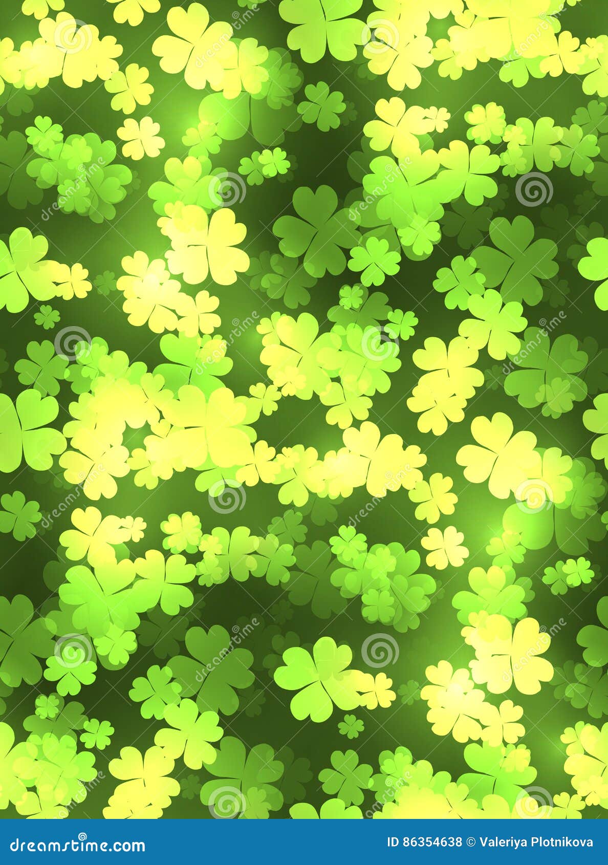 Seamless Festive Texture with a Happy Four-leaf Clover Stock Vector ...