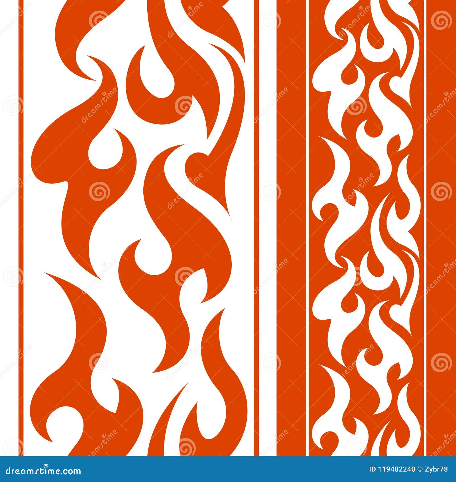 Seamless fire border stock vector. Illustration of bonfire - 119482240