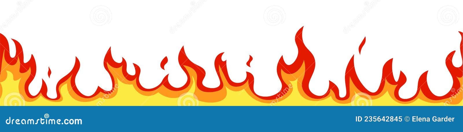 Seamless Fire Flame. Cartoon Orange Bonfire Effect Stock Vector ...