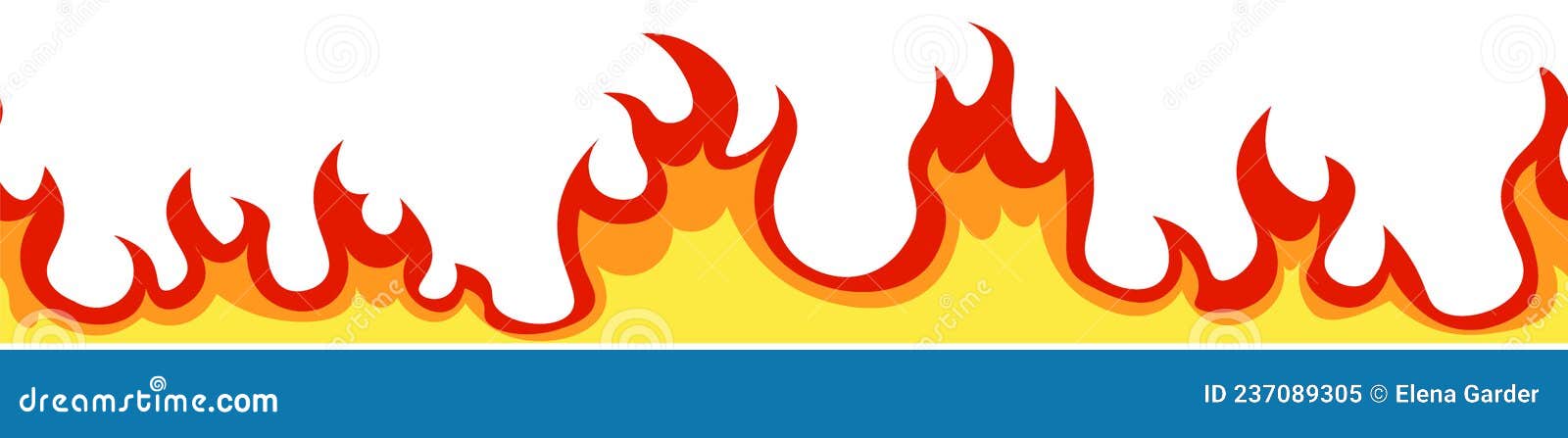 Seamless Fire Flame. Cartoon Orange Bonfire Effect Stock Vector ...
