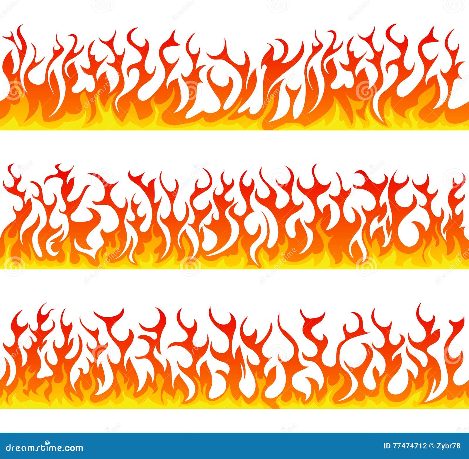 Seamless Fire Flame Cartoon Vector | CartoonDealer.com #50900665