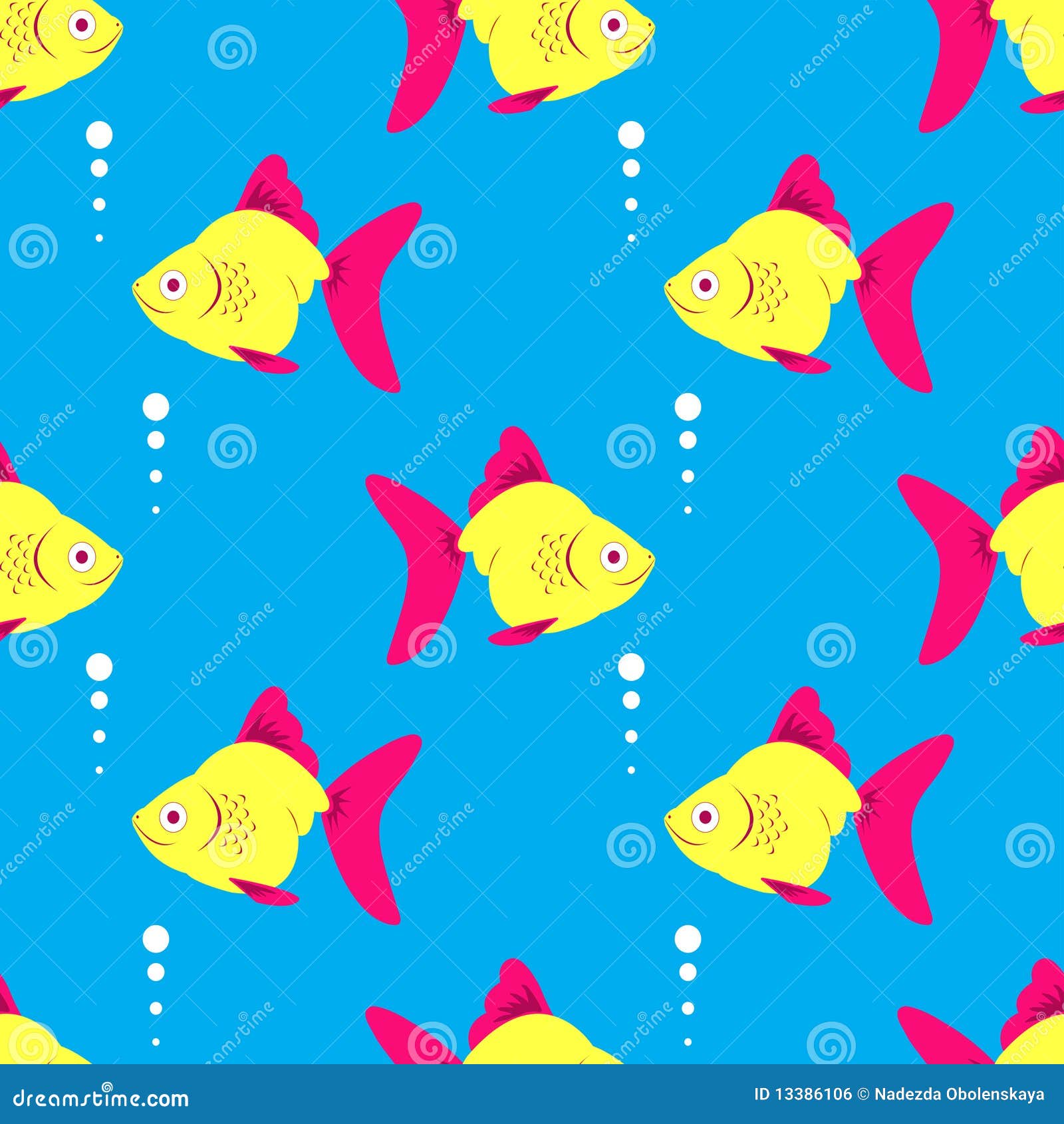 Seamless Fish Blue Pattern. Stock Vector - Illustration of design ...