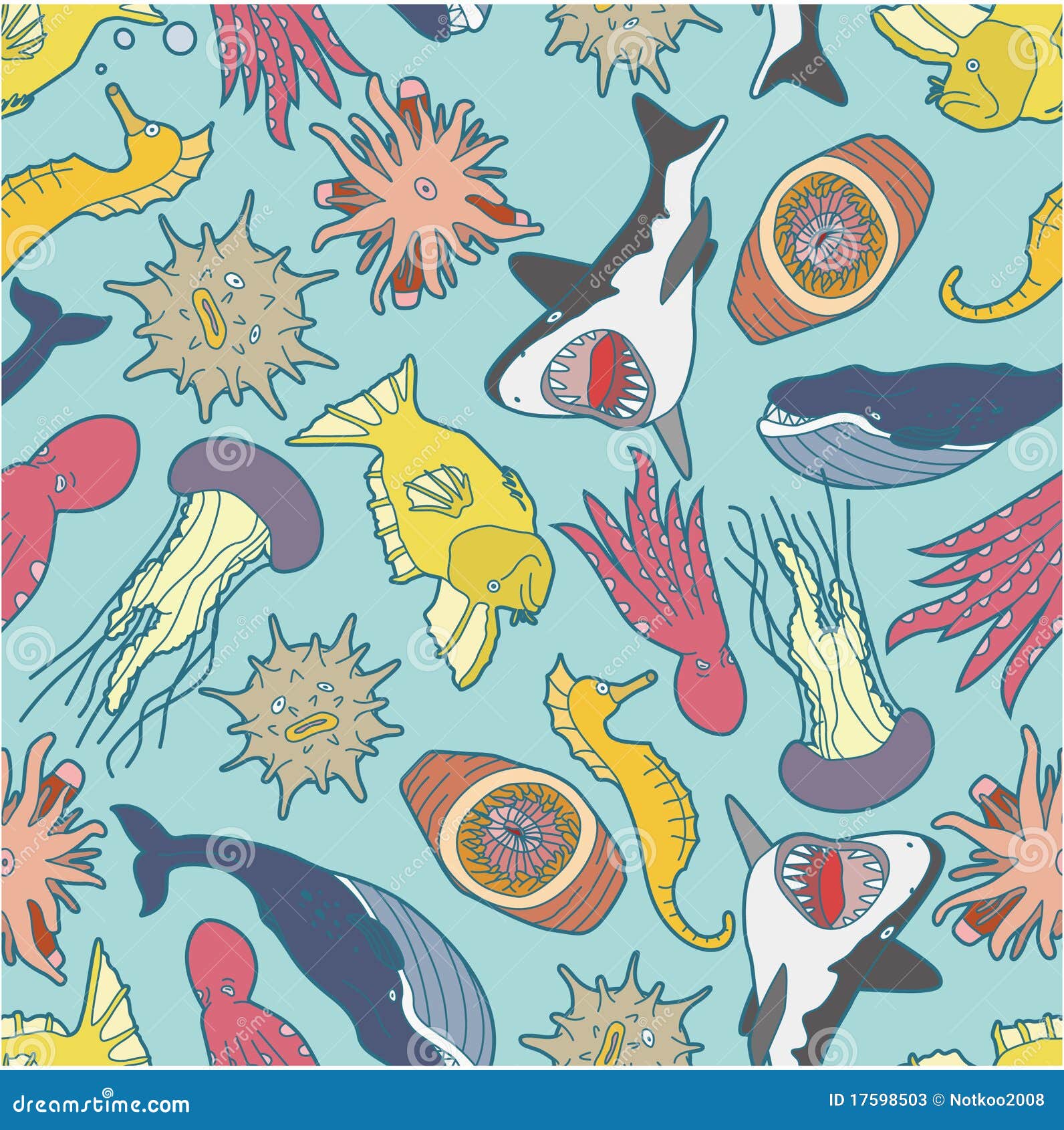 Seamless fish pattern stock vector. Illustration of paper - 17598503