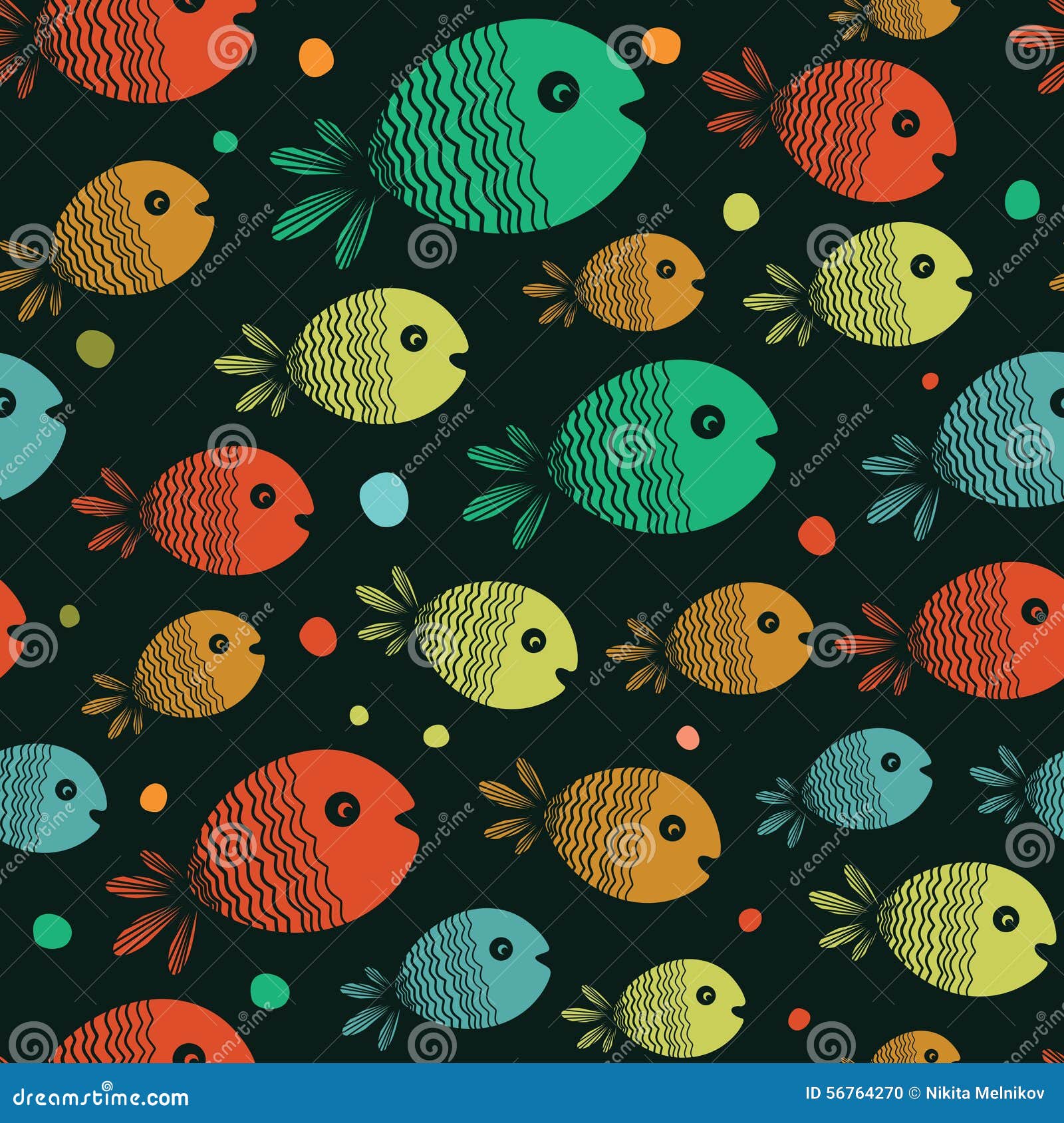 Seamless Fish Pattern stock vector. Illustration of decorative - 56764270