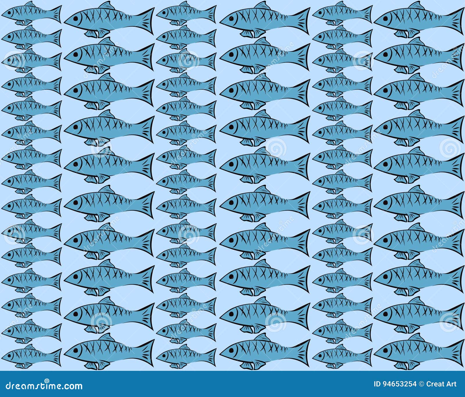 Seamless fish pattern stock vector. Illustration of animal - 94653254
