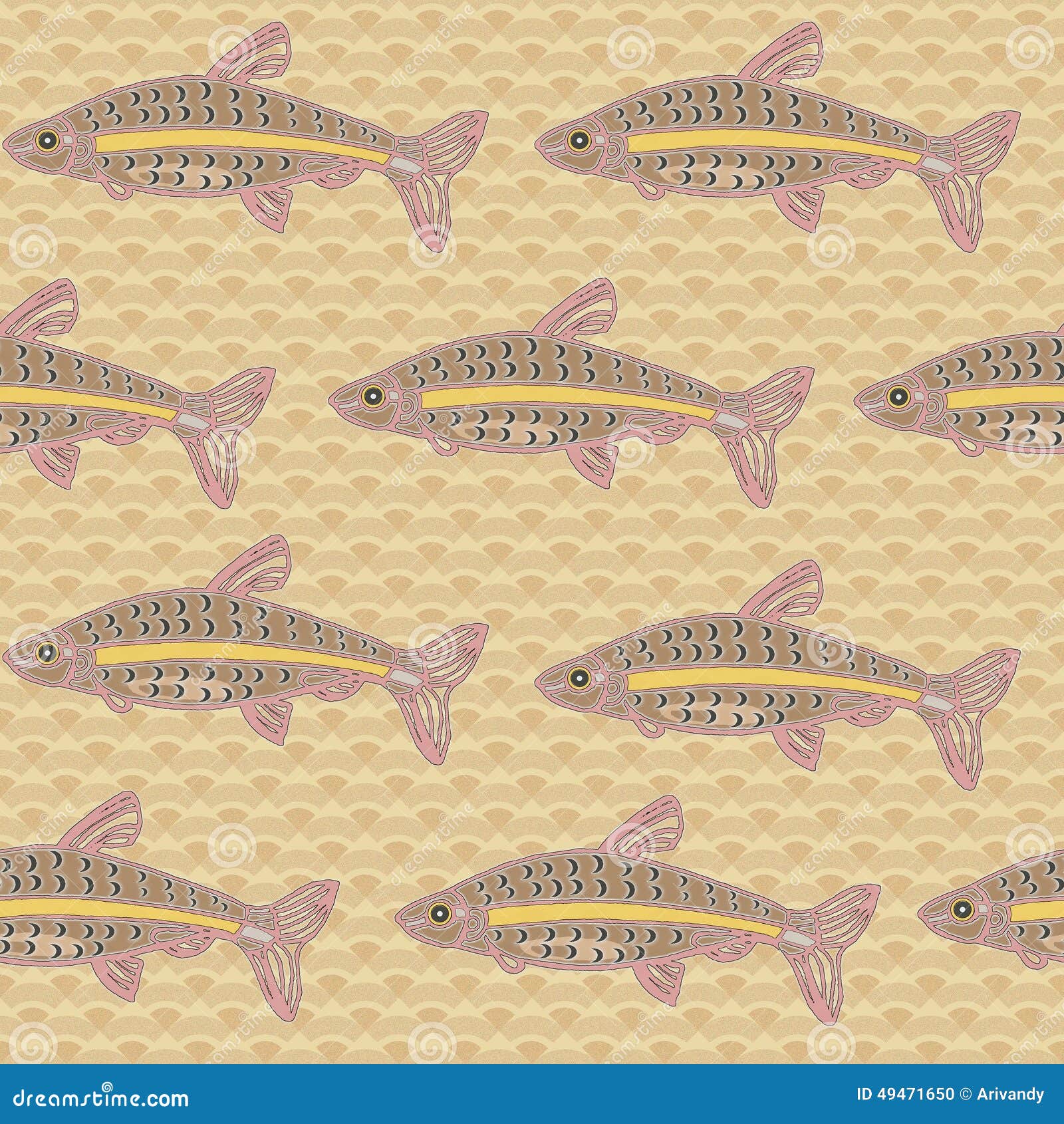 Seamless Fish Pattern stock illustration. Illustration of graphic ...
