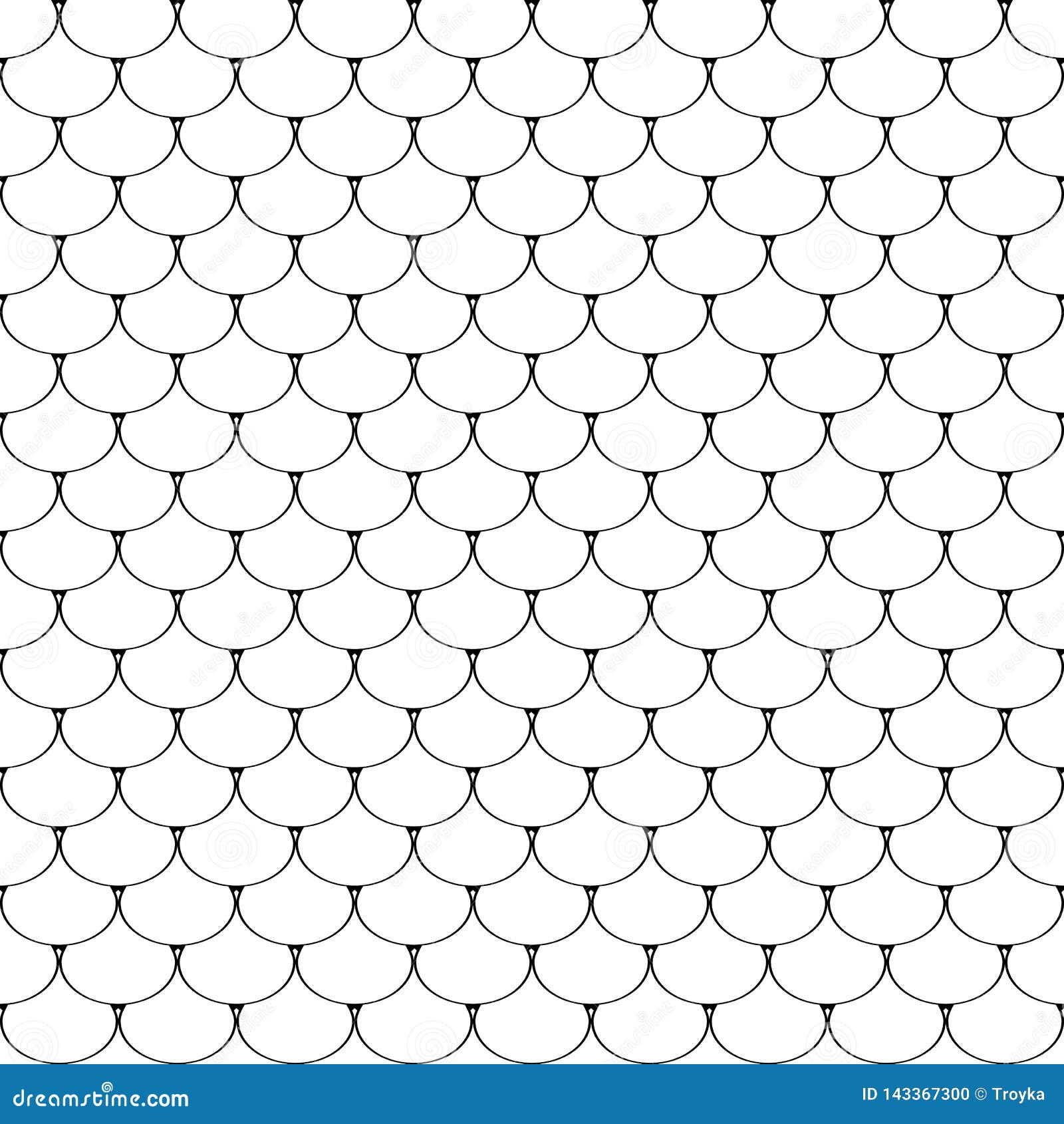 Seamless Fish Scale Pattern Stock Vector - Illustration of tiled ...