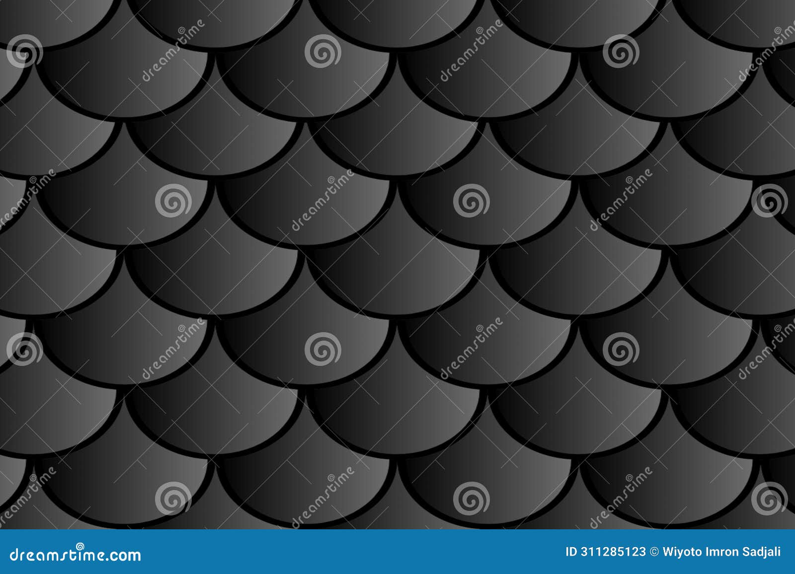 Seamless Fish Scales Abstract Texture. Dark Black Background Stock ...