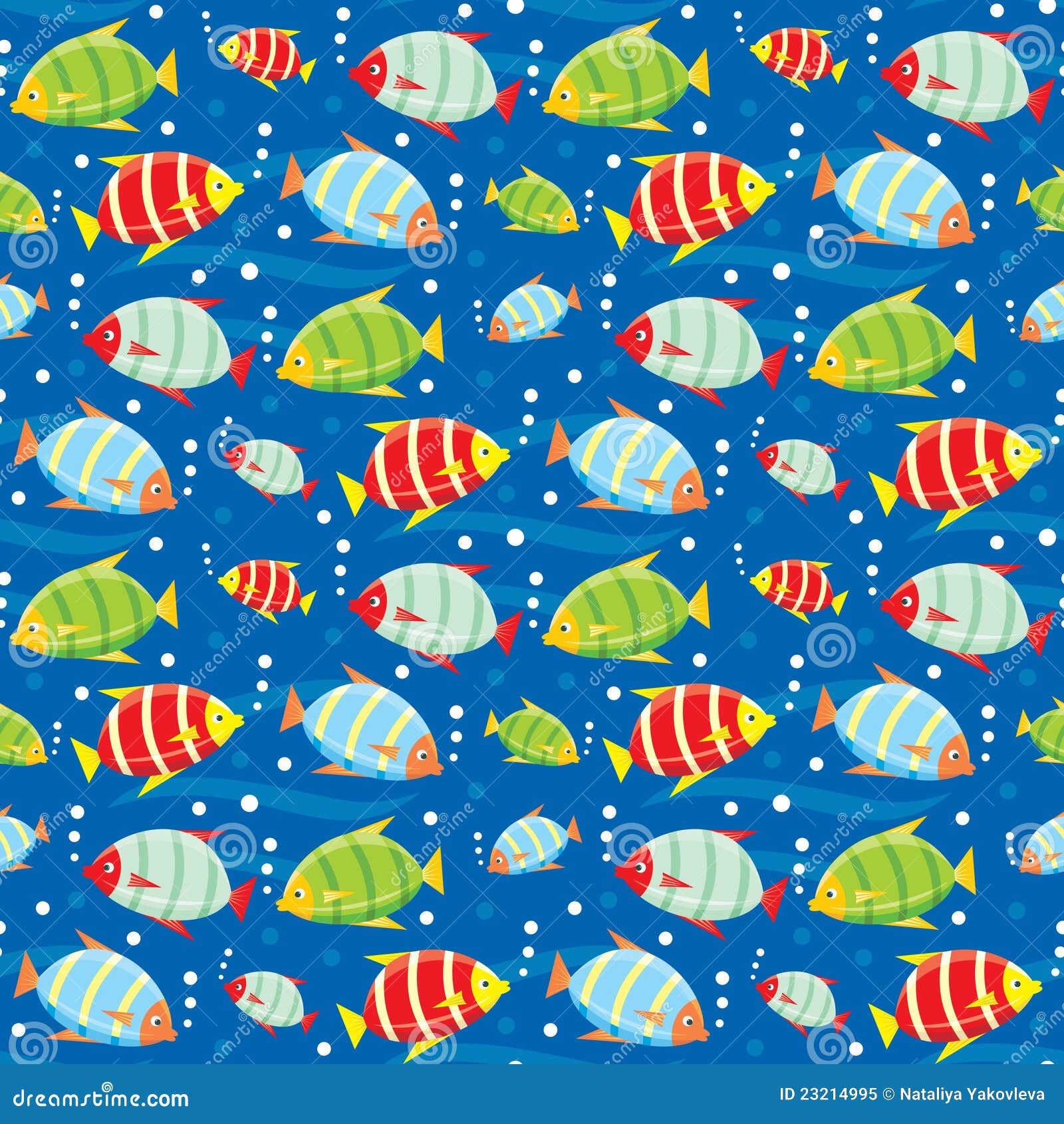 Seamless fishes pattern stock vector. Illustration of drawing - 23214995