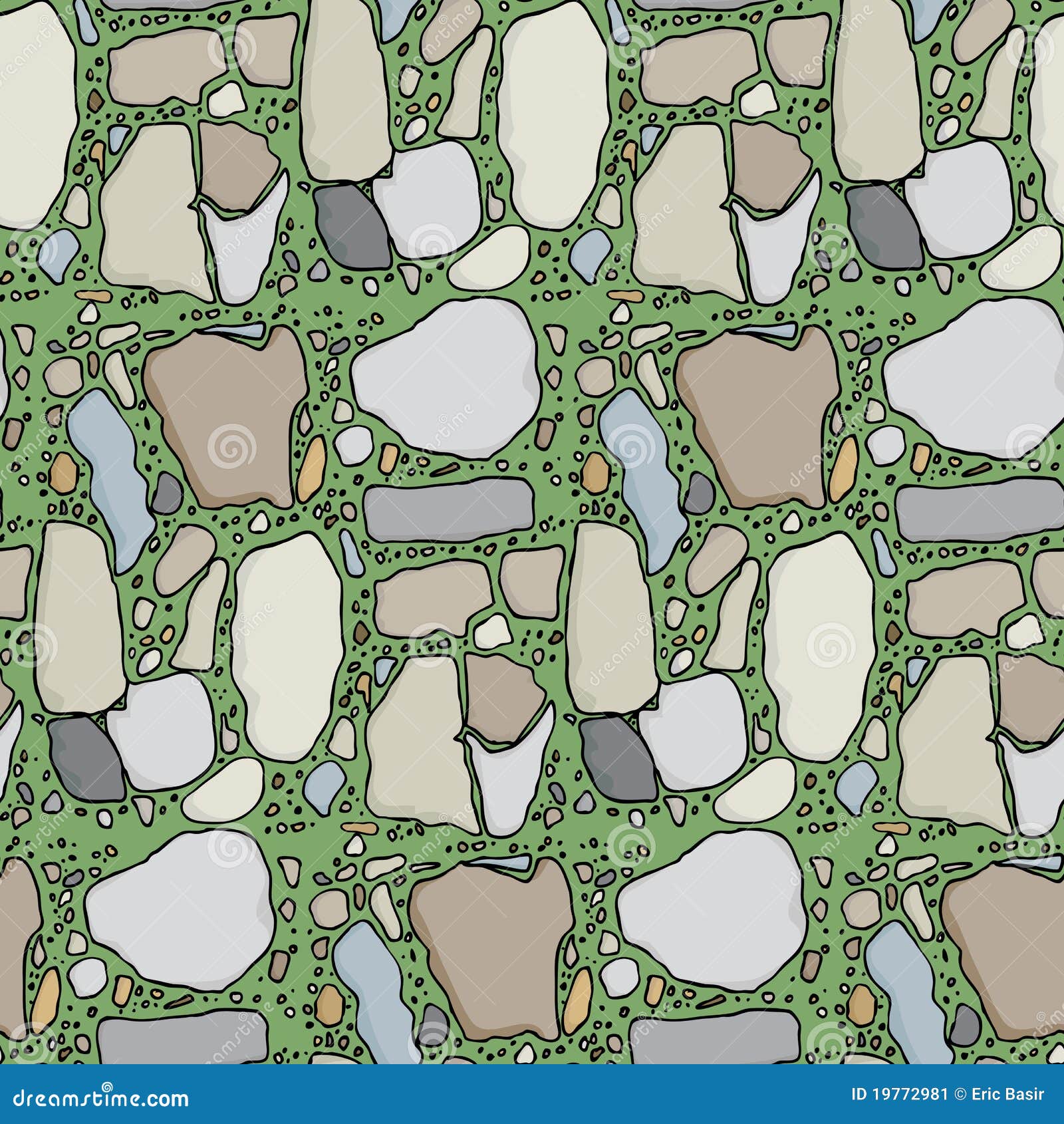 Seamless Flagstone in Grass Stock Vector - Illustration of grass ...