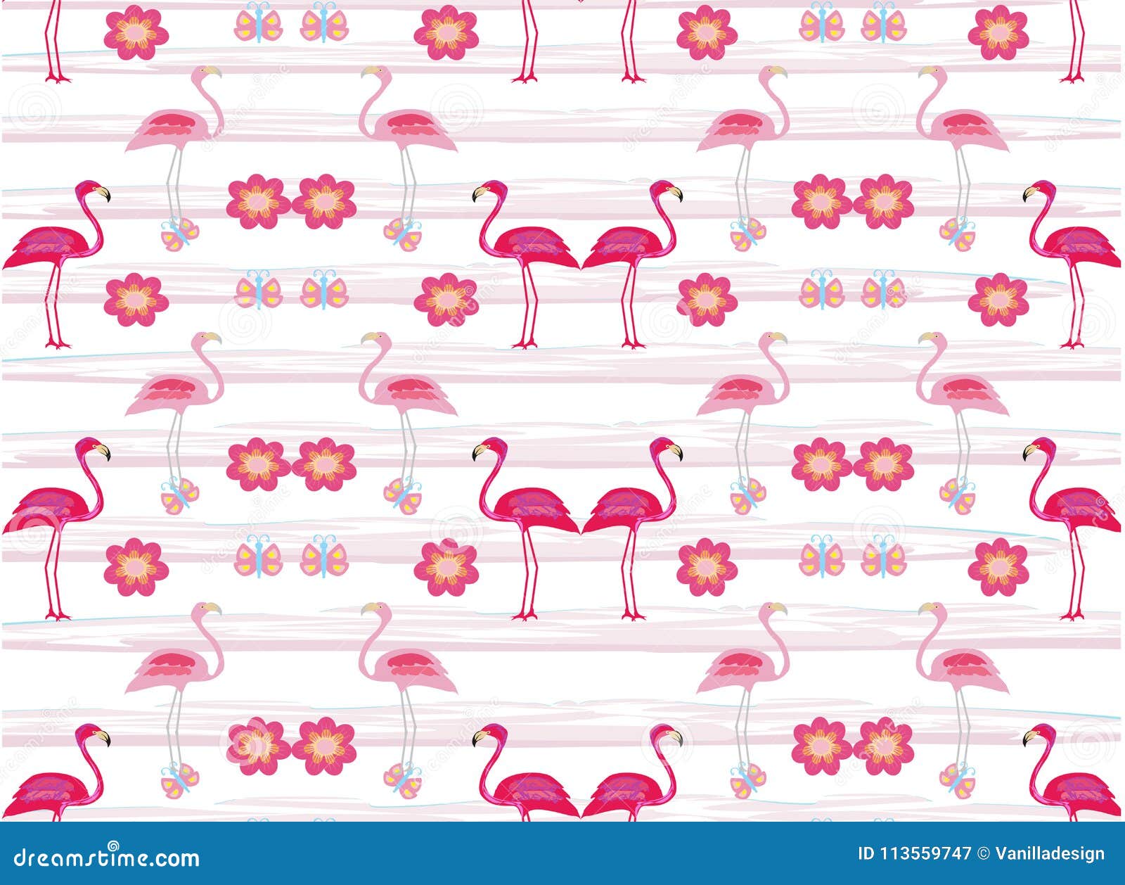 Seamless Flamingo Bird Pattern Stock Vector - Illustration of backdrop ...