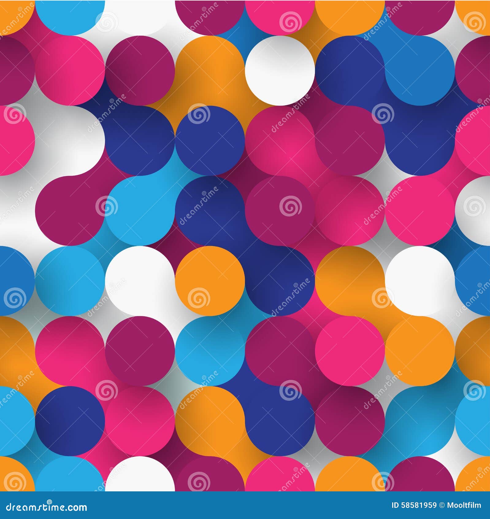 Seamless flat circles stock vector. Illustration of clipart - 58581959