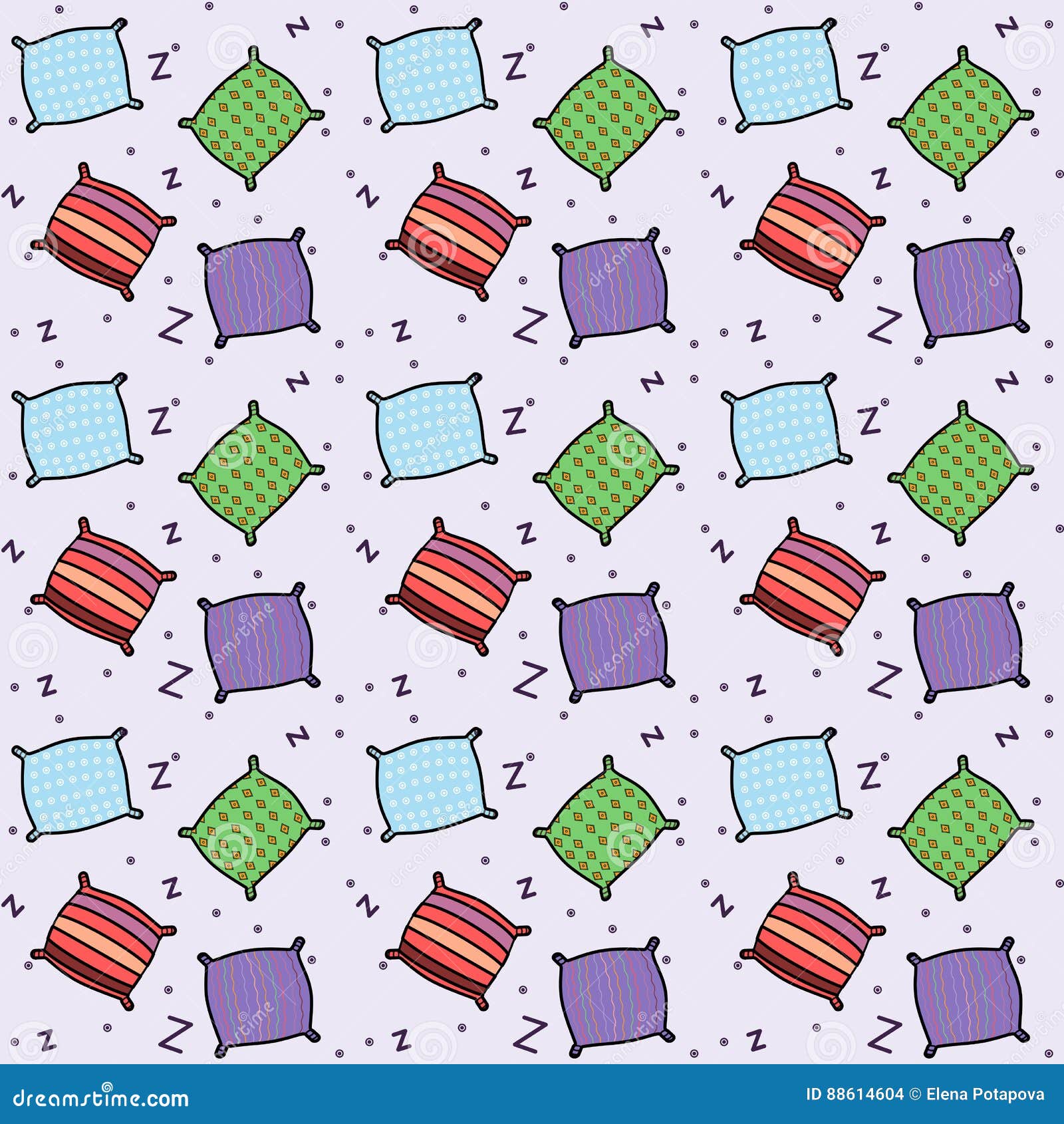 Seamless Flat Pattern of Pillows. Stock Vector - Illustration of ...