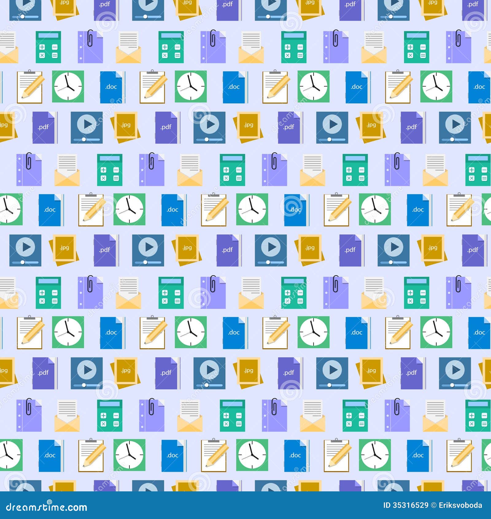 Seamless Flat Web Icons And Simbols Pattern Picture. Image: 35316529