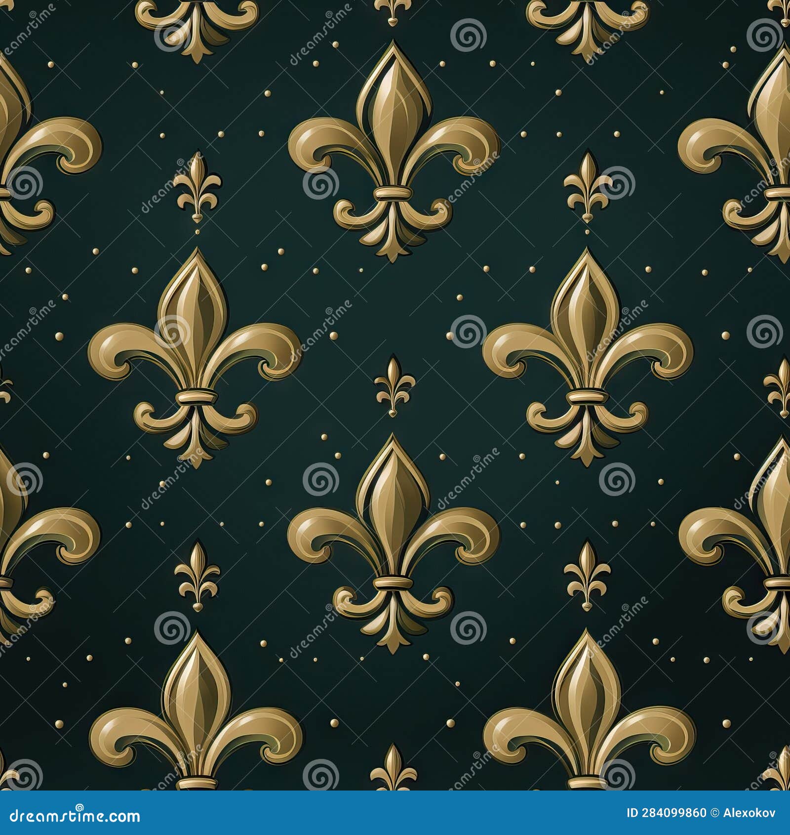Seamless Fleur De Lis Textile Pattern AI Generated Stock Illustration ...