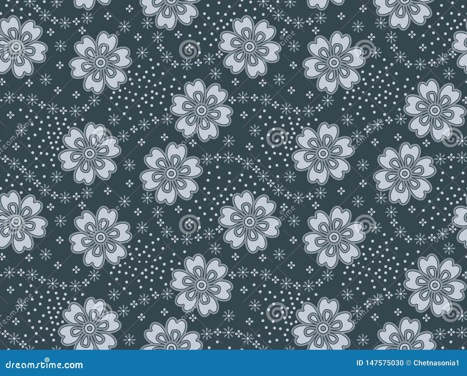 Seamless Floral Abstract Design Pattern Stock Illustration ...