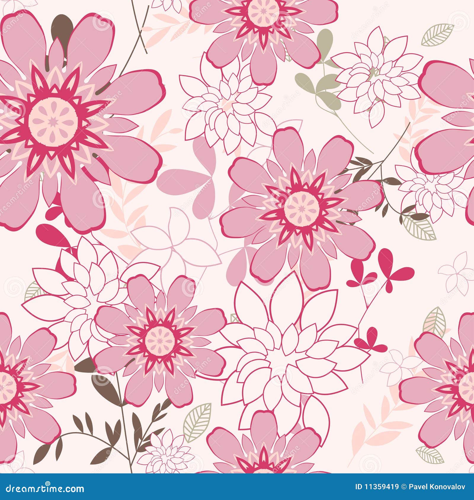 Seamless floral background stock vector. Illustration of beautiful ...