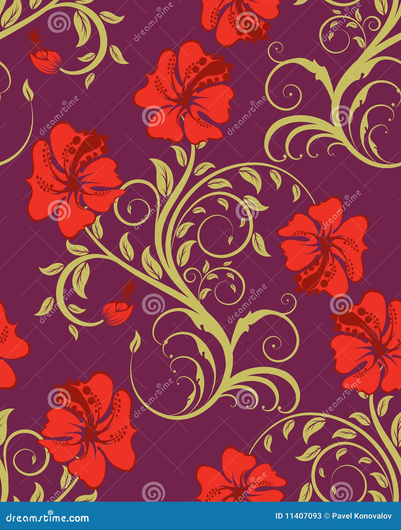 Seamless floral background stock vector. Illustration of color - 11407093