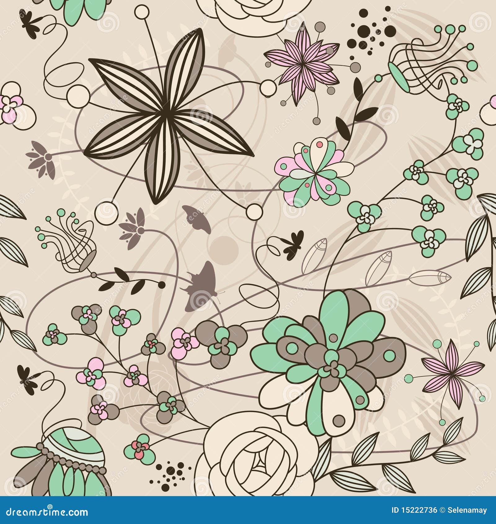 Seamless floral background stock vector. Illustration of floral - 15222736
