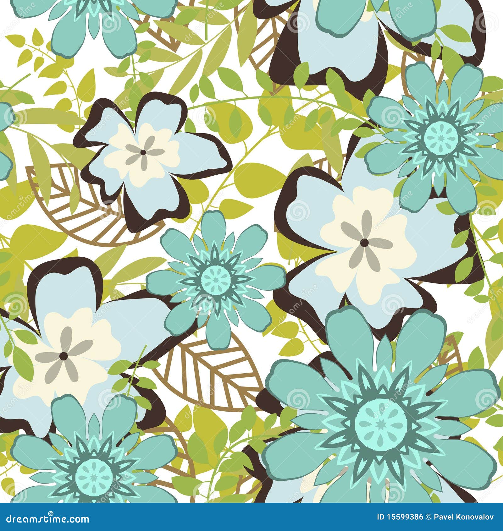 Seamless floral background stock vector. Illustration of decors - 15599386