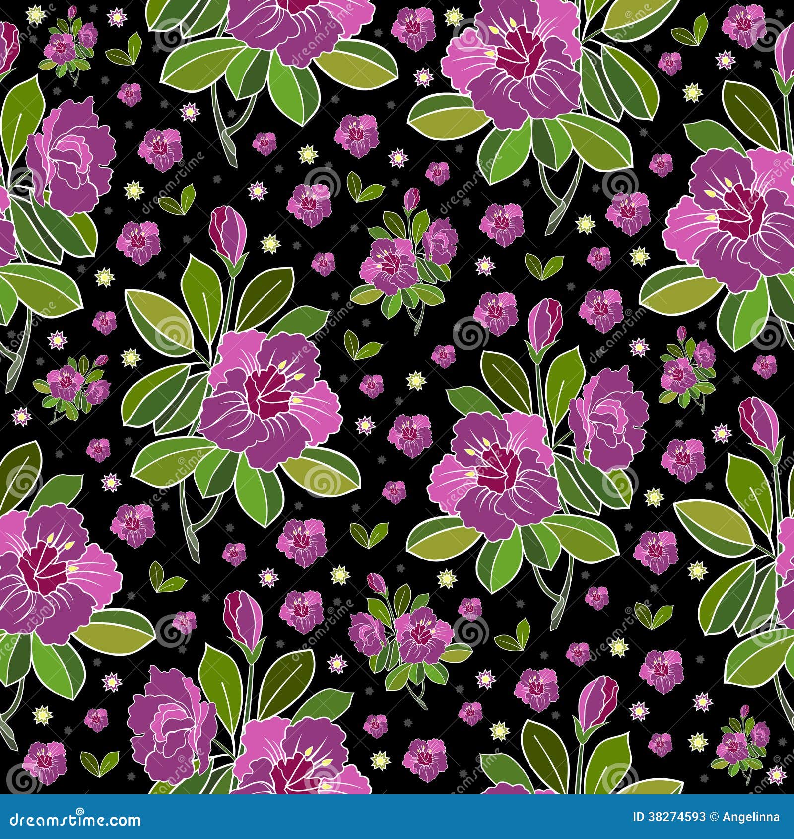 Seamless floral background stock vector. Illustration of bush - 38274593