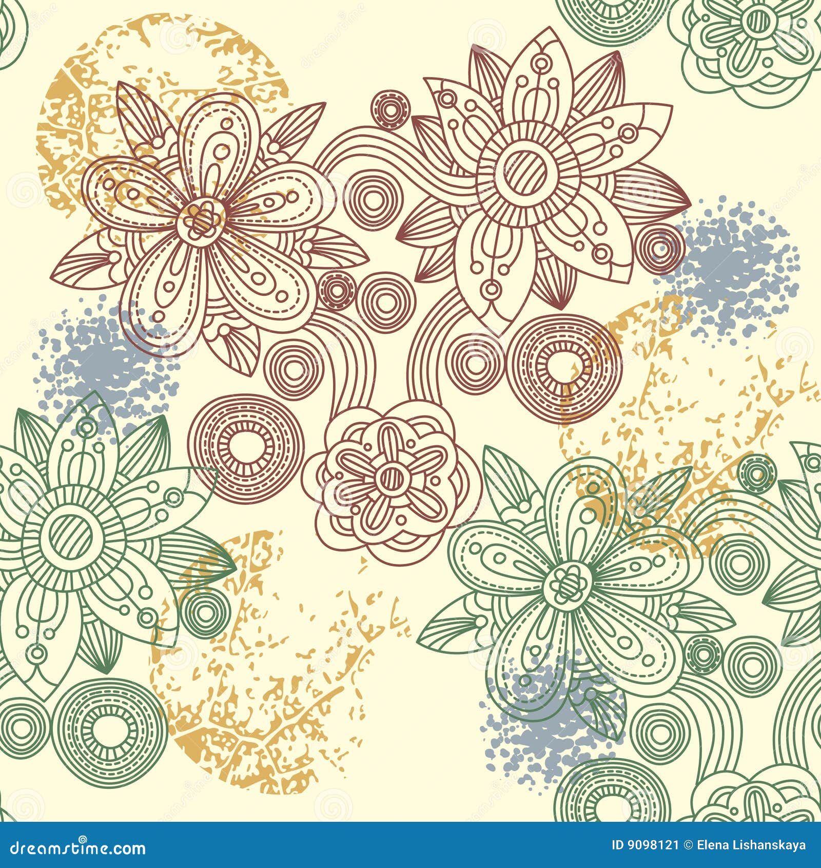 Seamless Floral Background. Stock Vector - Illustration of lavender ...