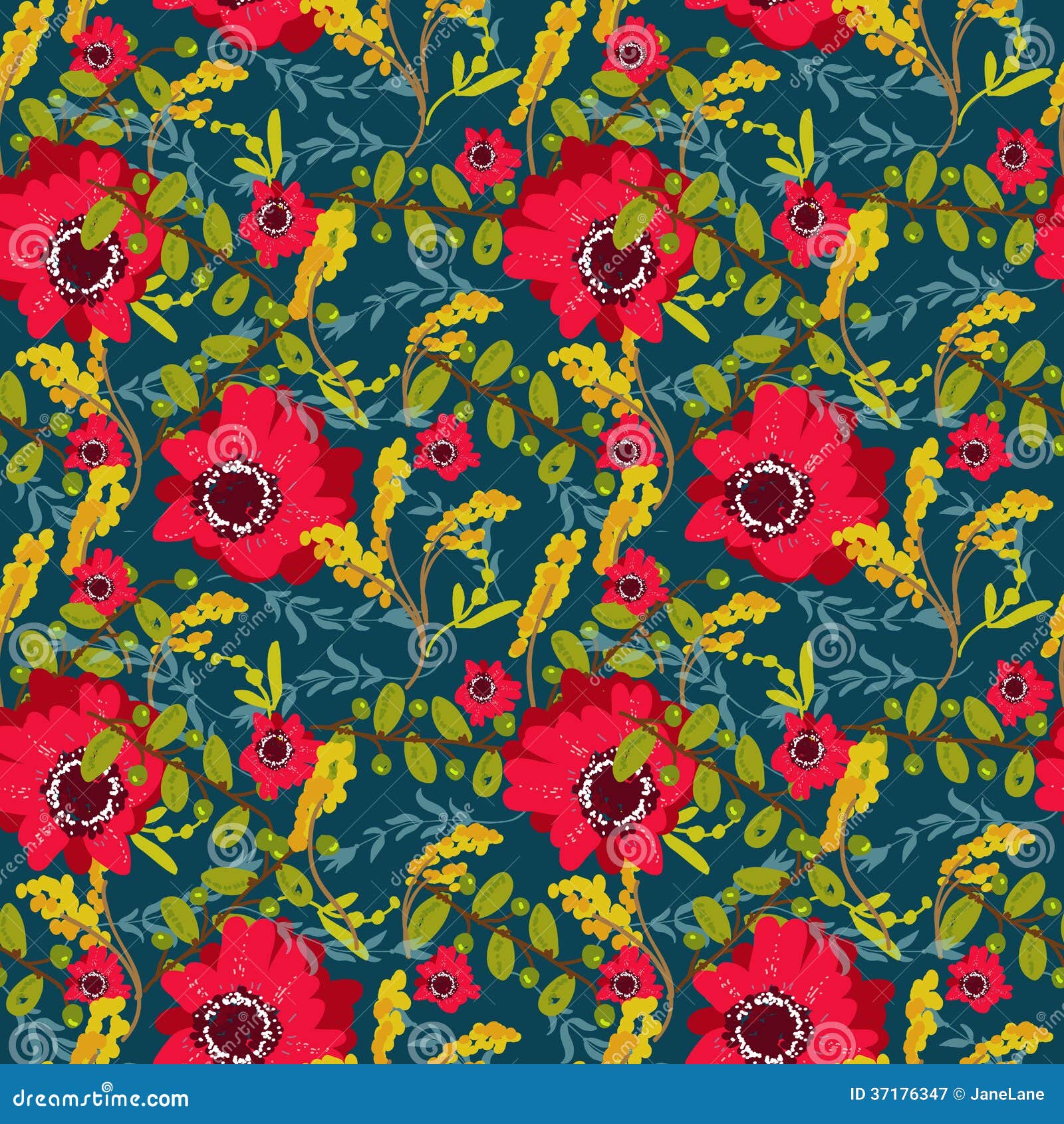 Seamless floral background stock vector. Illustration of color - 37176347