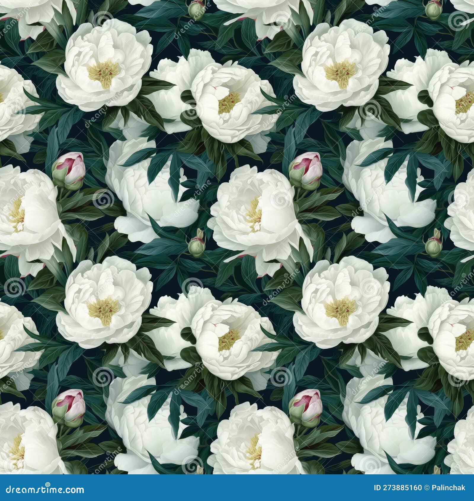 Seamless Floral Background with Peony Flowers Stock Illustration ...