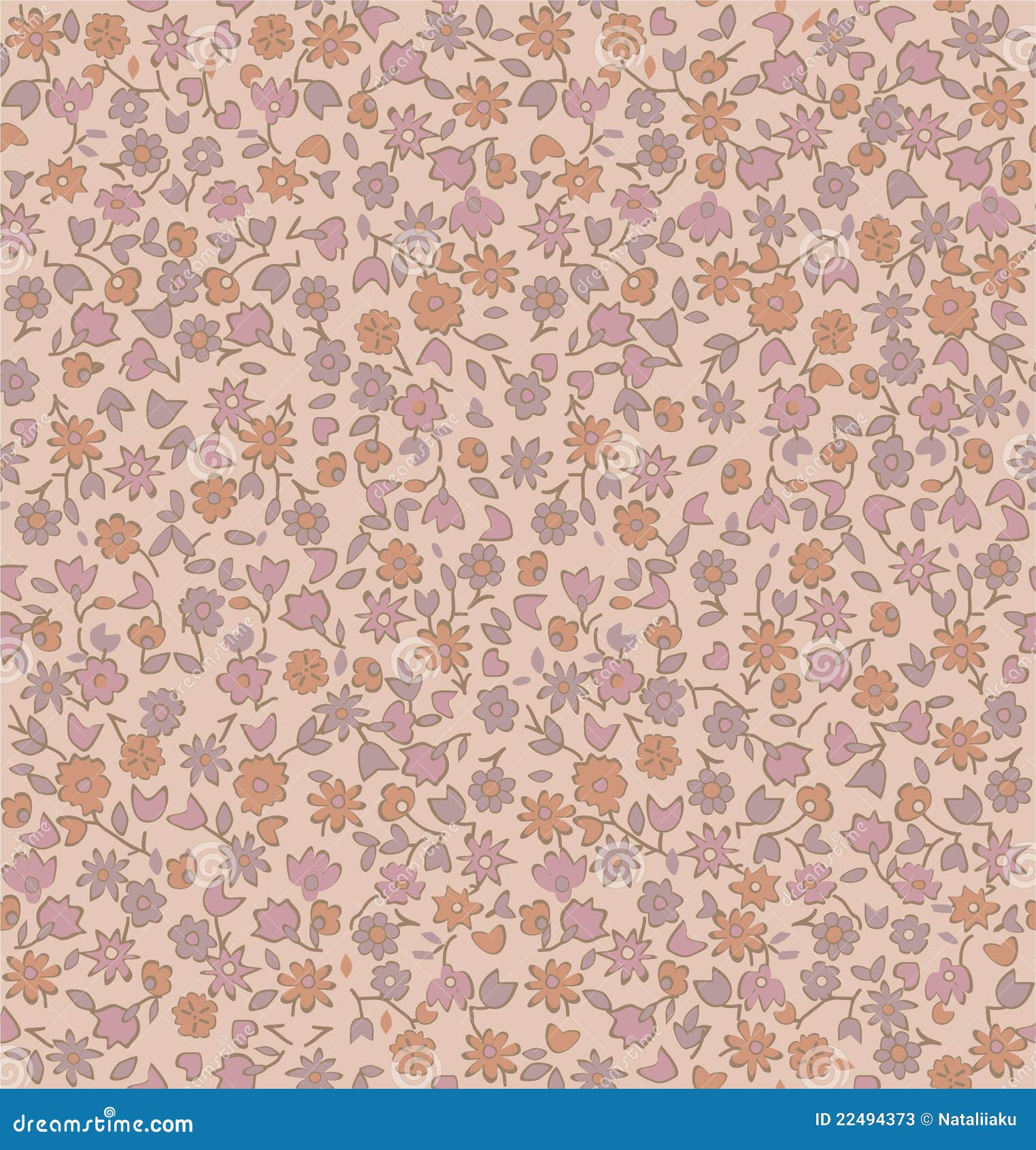 Seamless Floral Background in Vector Stock Vector - Illustration of ...