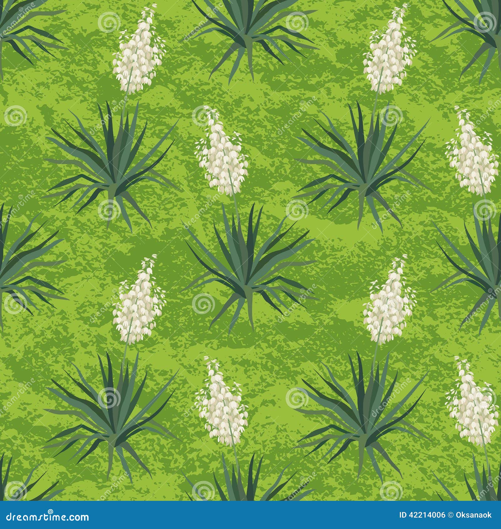 Seamless Floral Background, Yucca Flowers Stock Vector - Illustration ...