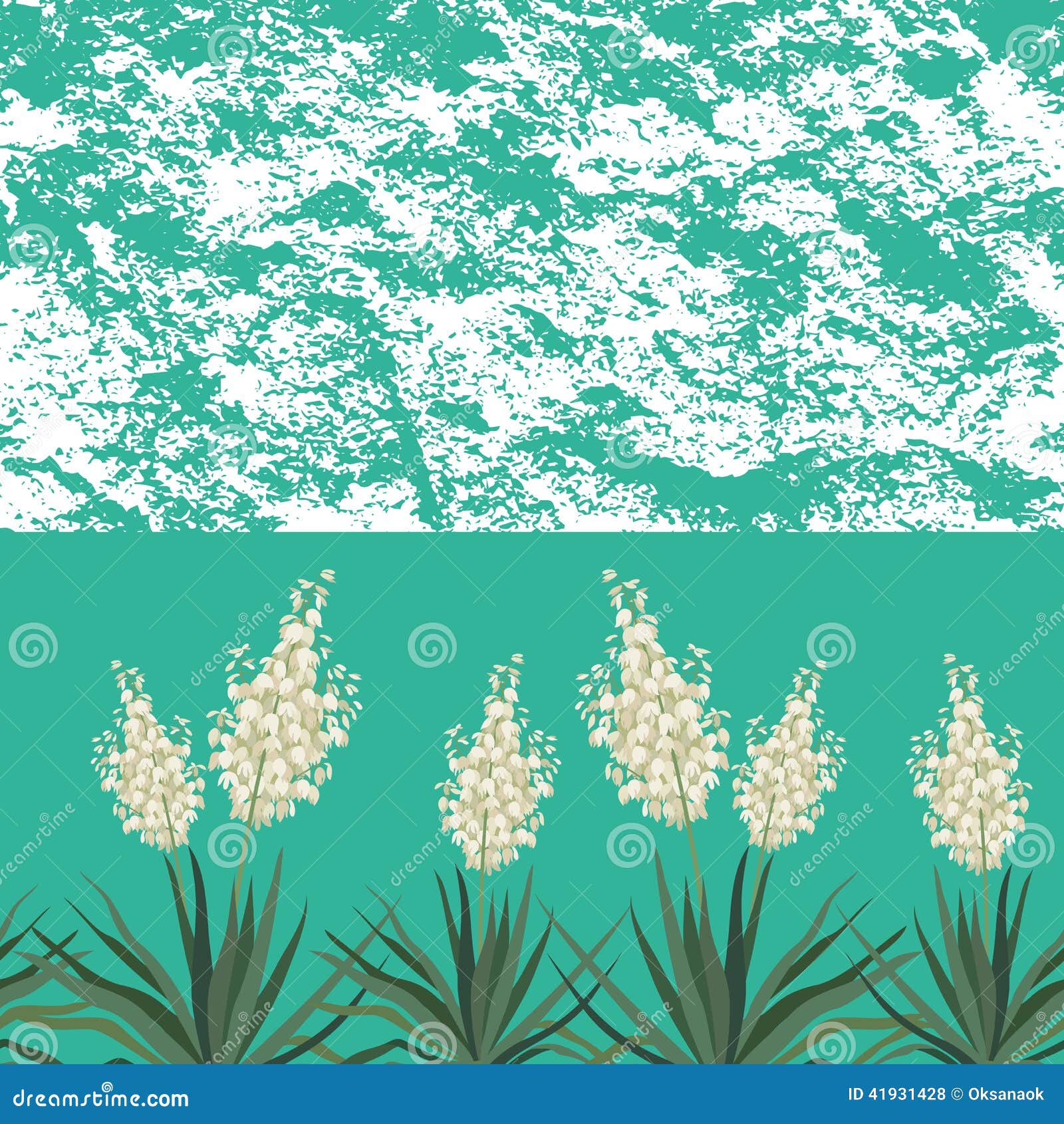Seamless Floral Background, Yucca Flowers Stock Vector - Illustration ...