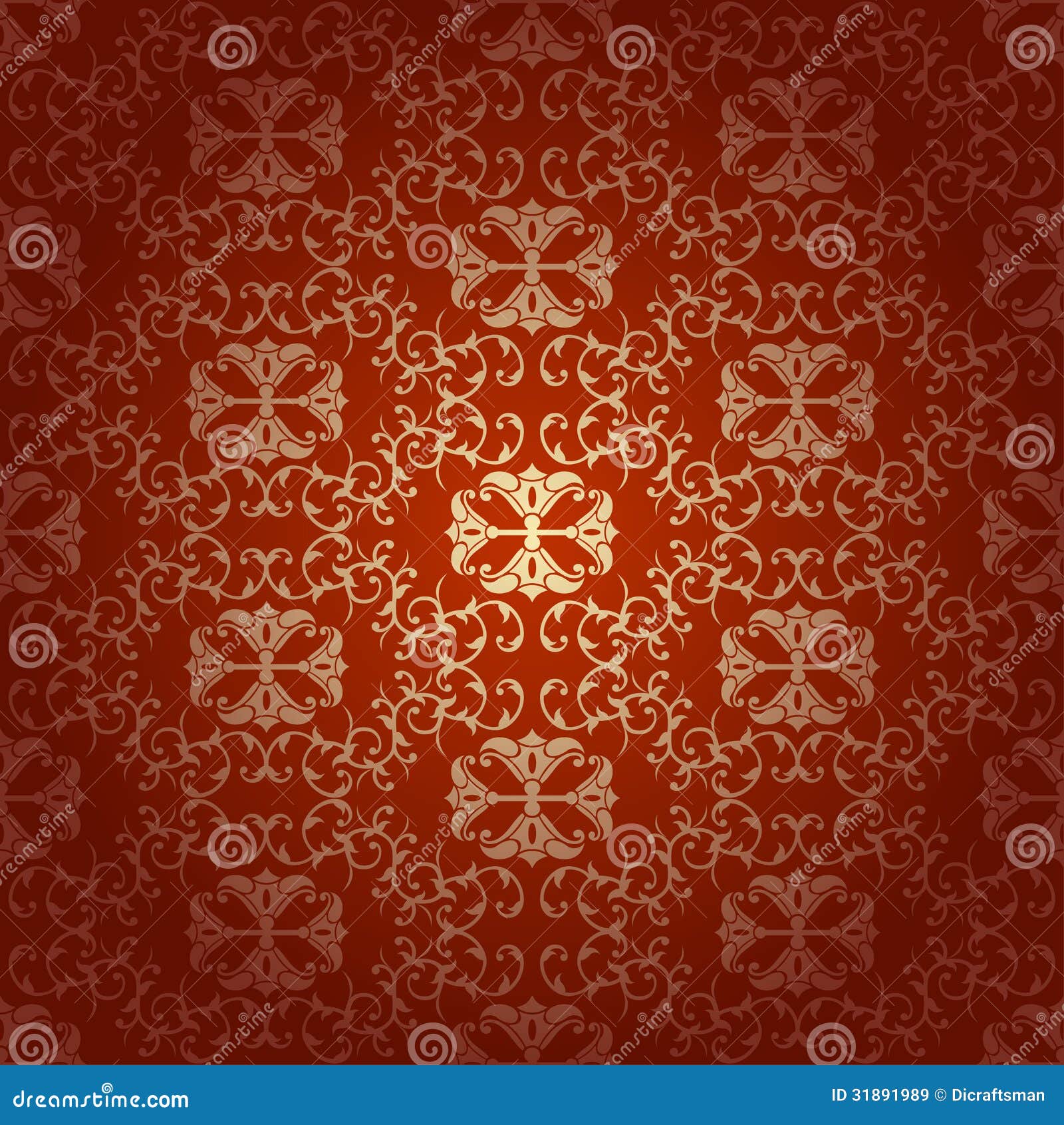 Seamless Floral Baroque Red Background Stock Vector - Illustration of ...