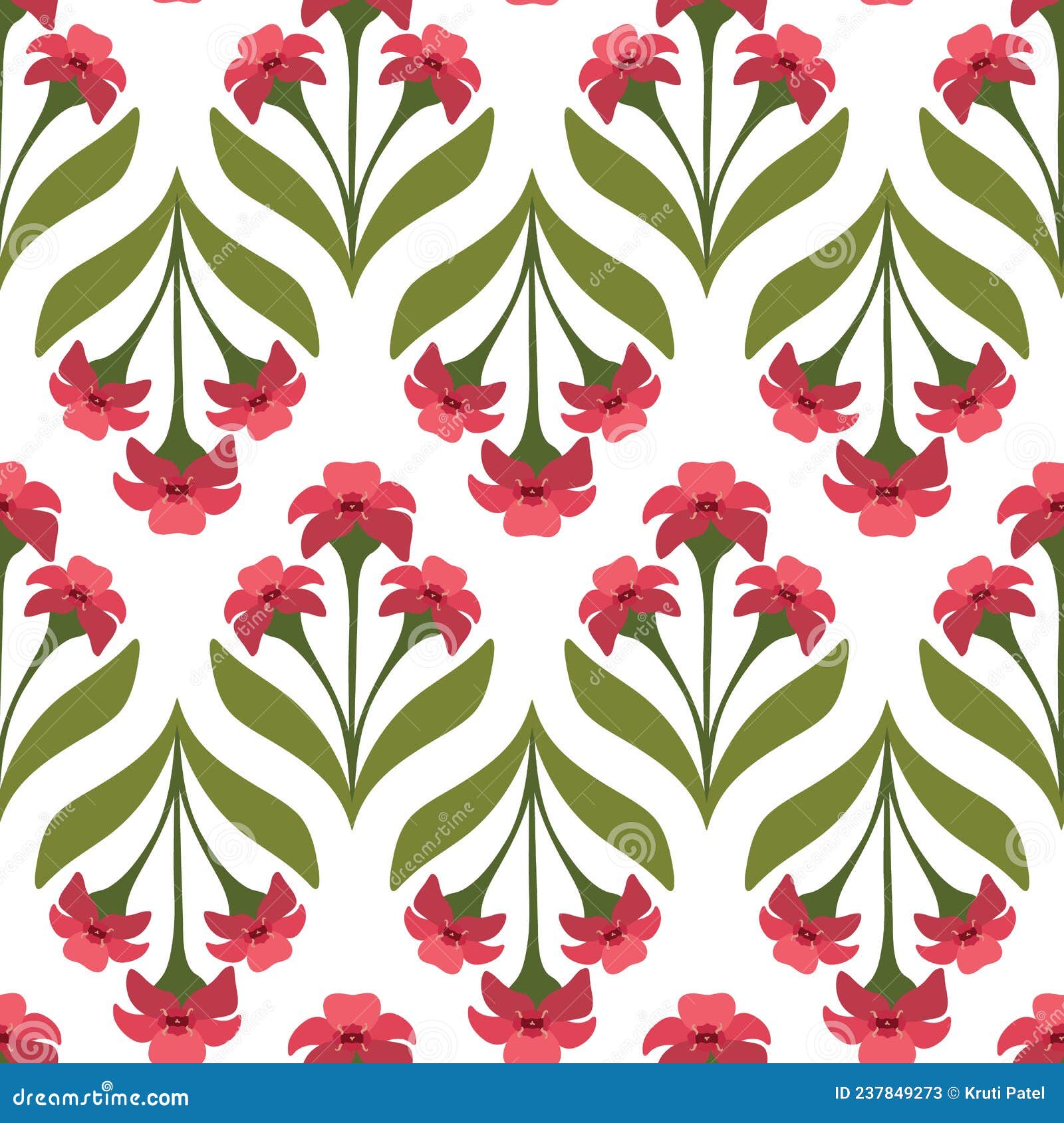 Seamless Floral Block Print Pattern with Pink and Green Sandalwood ... Seamless Floral Block Print Pattern with Pink and Green Sandalwood ...