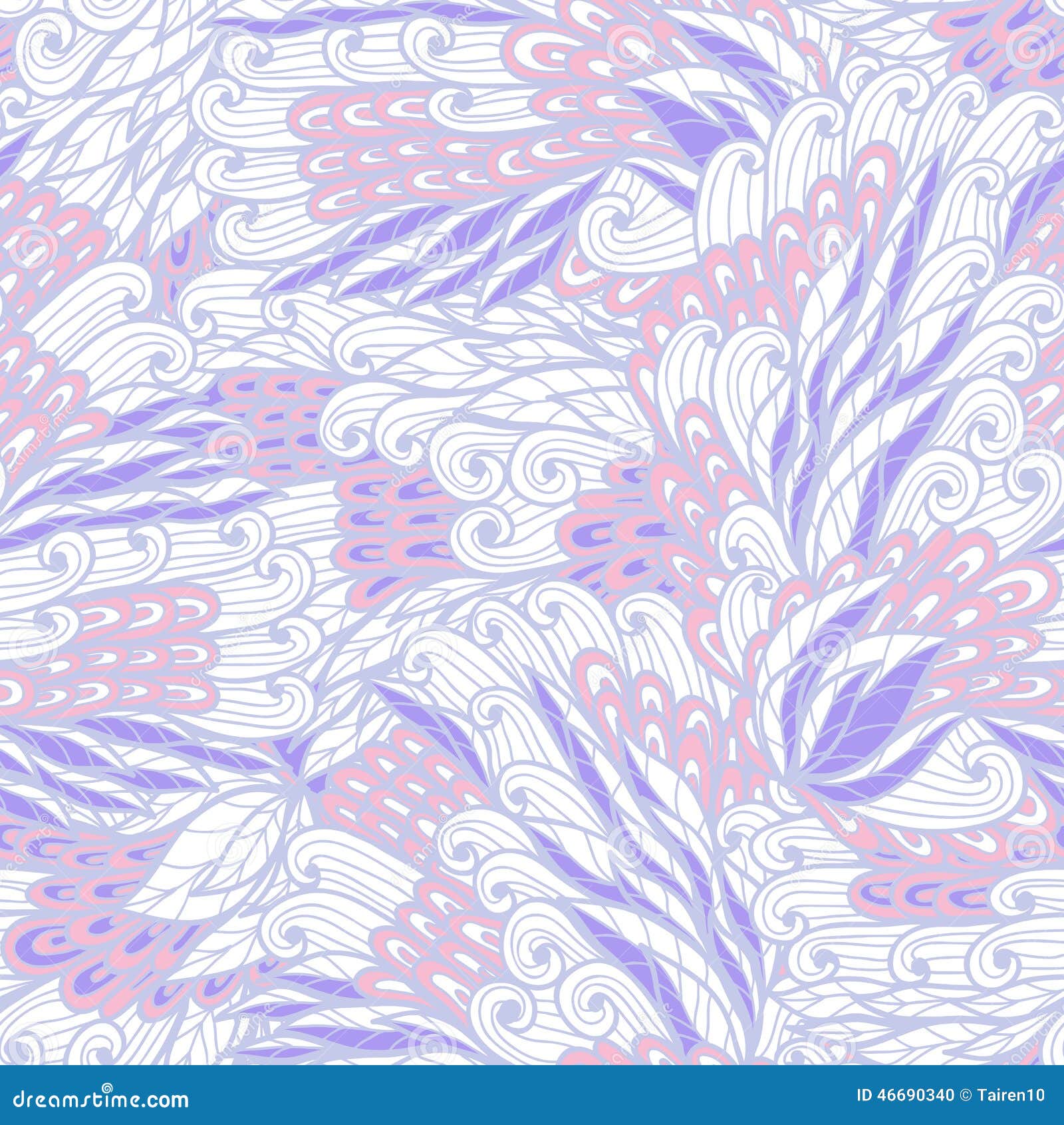 Seamless Floral Blue and Beige Pattern Stock Vector - Illustration of ...
