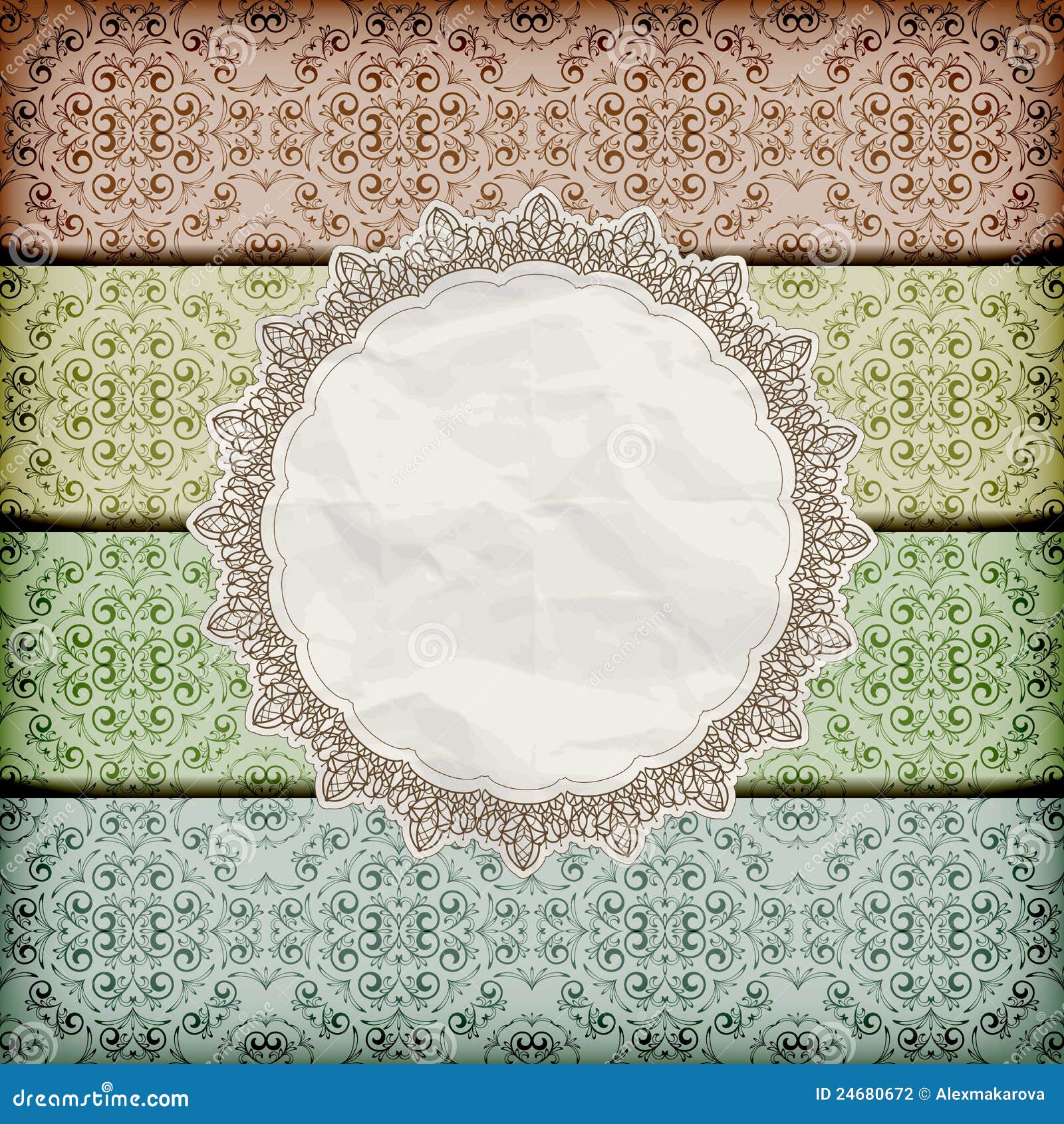 Seamless Floral Borders Napkin Stock Vector - Illustration of crumpled ...