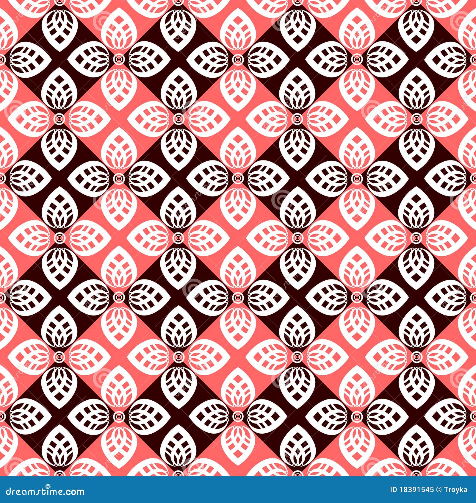 Seamless Floral Checked Pattern. Stock Vector - Illustration of simple ...