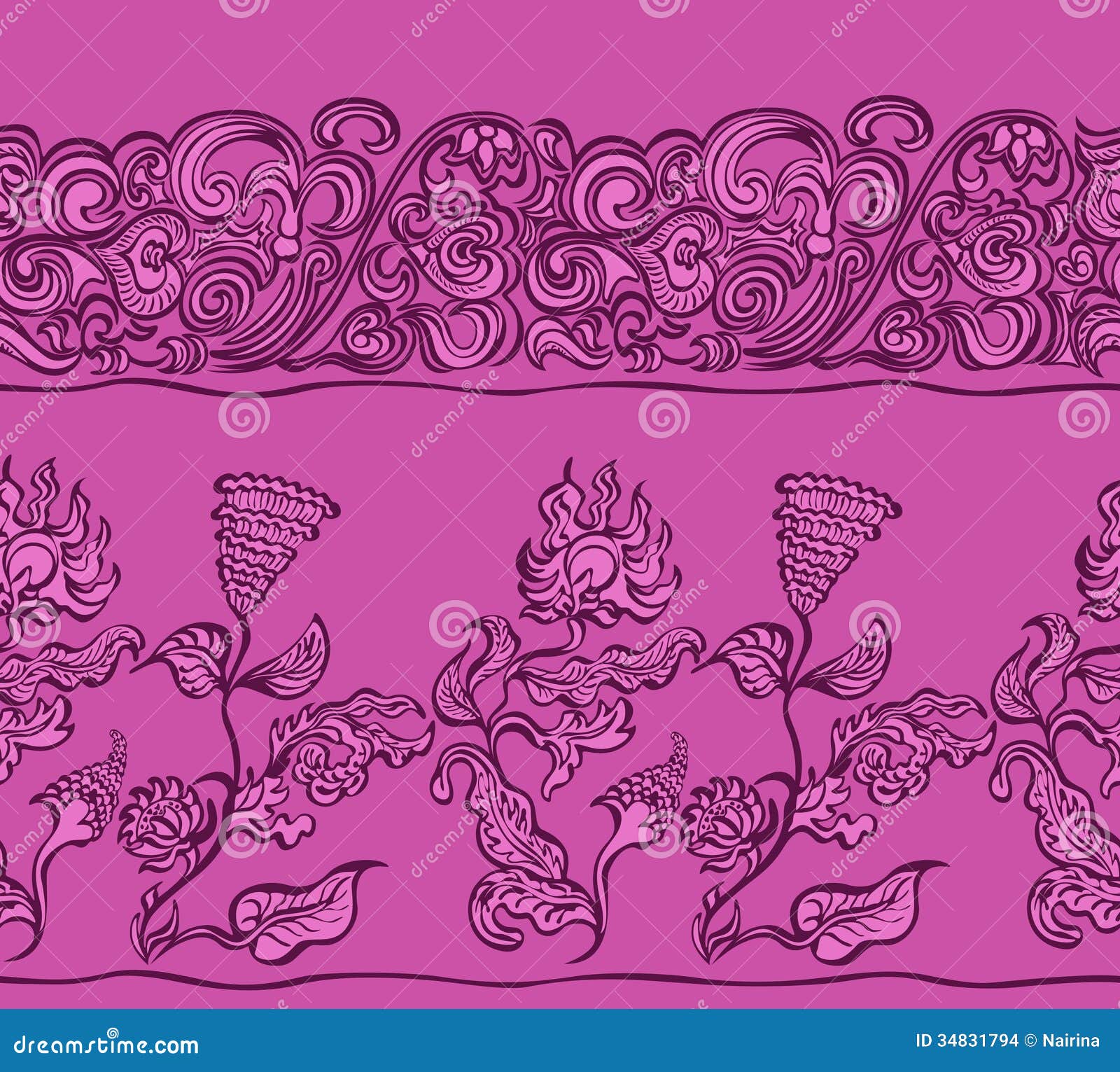 Seamless Floral Color Pattern Stock Vector - Illustration of ornament ...