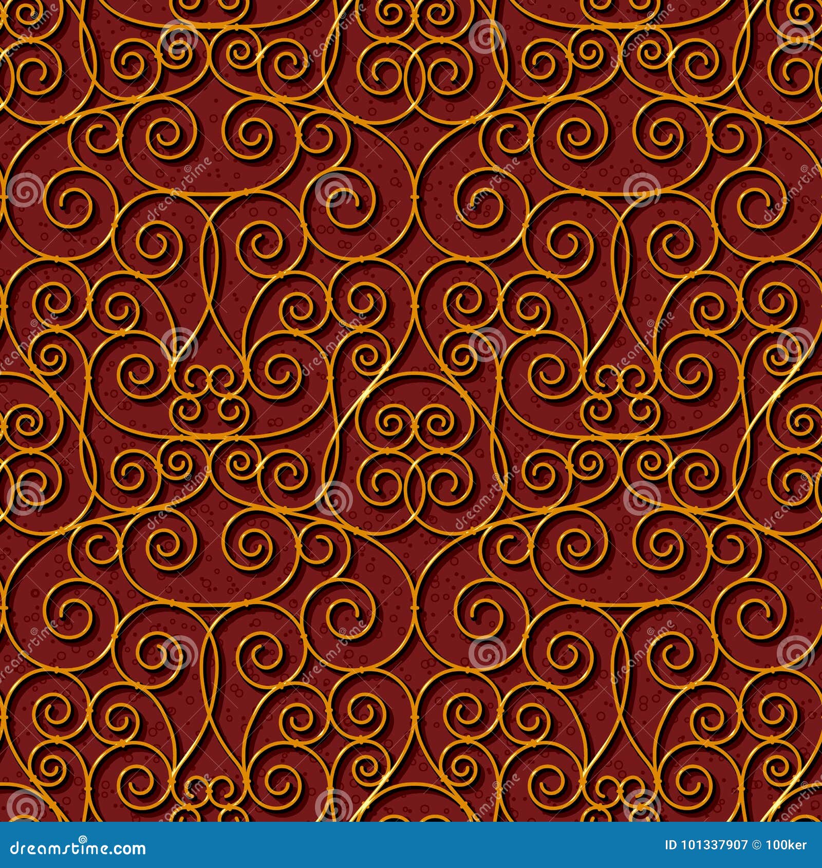 Seamless Floral Dark Red Damask Pattern Background Stock Vector ...