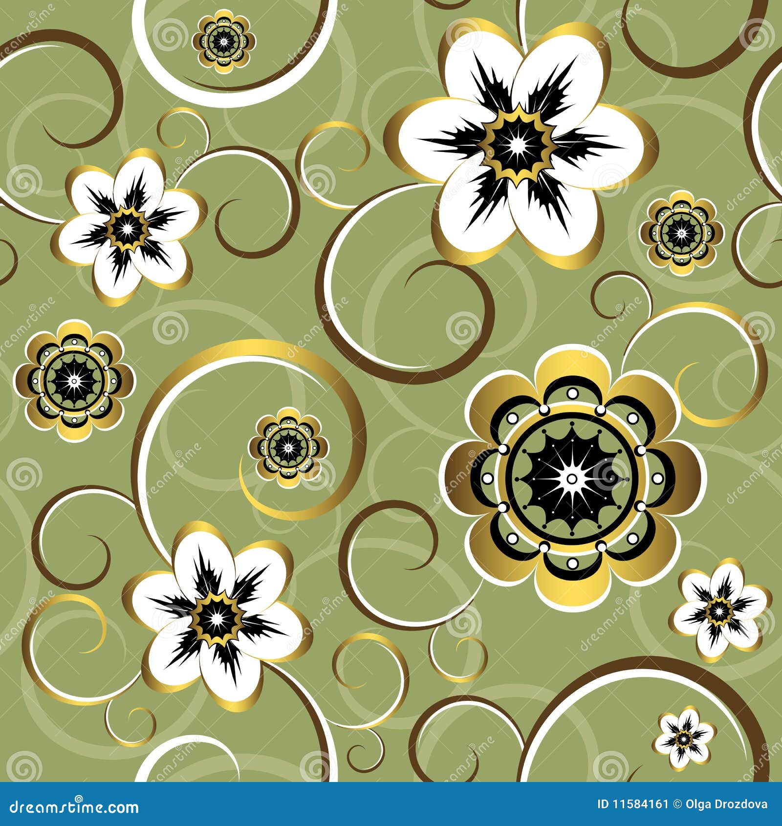Seamless Floral Decorative Pattern (vector) Stock Vector - Illustration ...