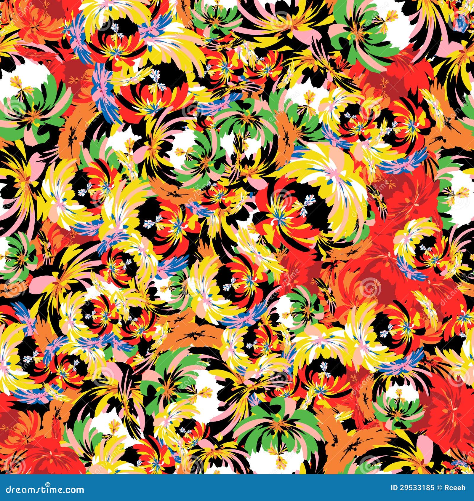 Seamless floral design stock vector. Illustration of botanic - 29533185