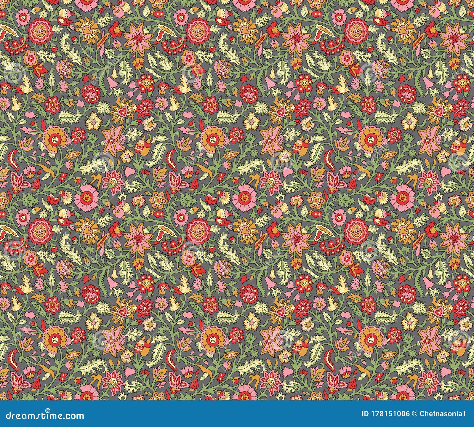Seamless Floral Design Pattern Background Stock Illustration ...