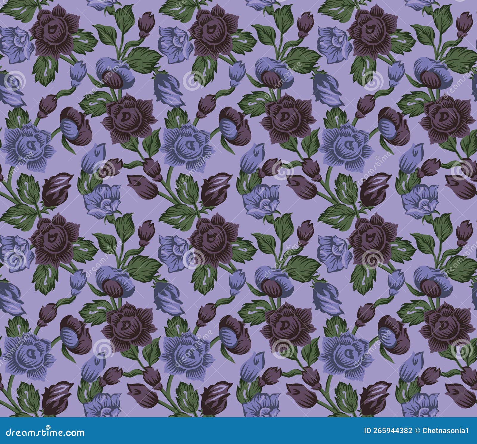 Seamless Floral Design Pattern Textile Print Stock Illustration ...
