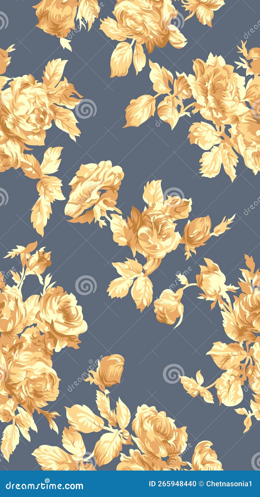 Seamless Floral Design Pattern Textile Print Stock Illustration ...