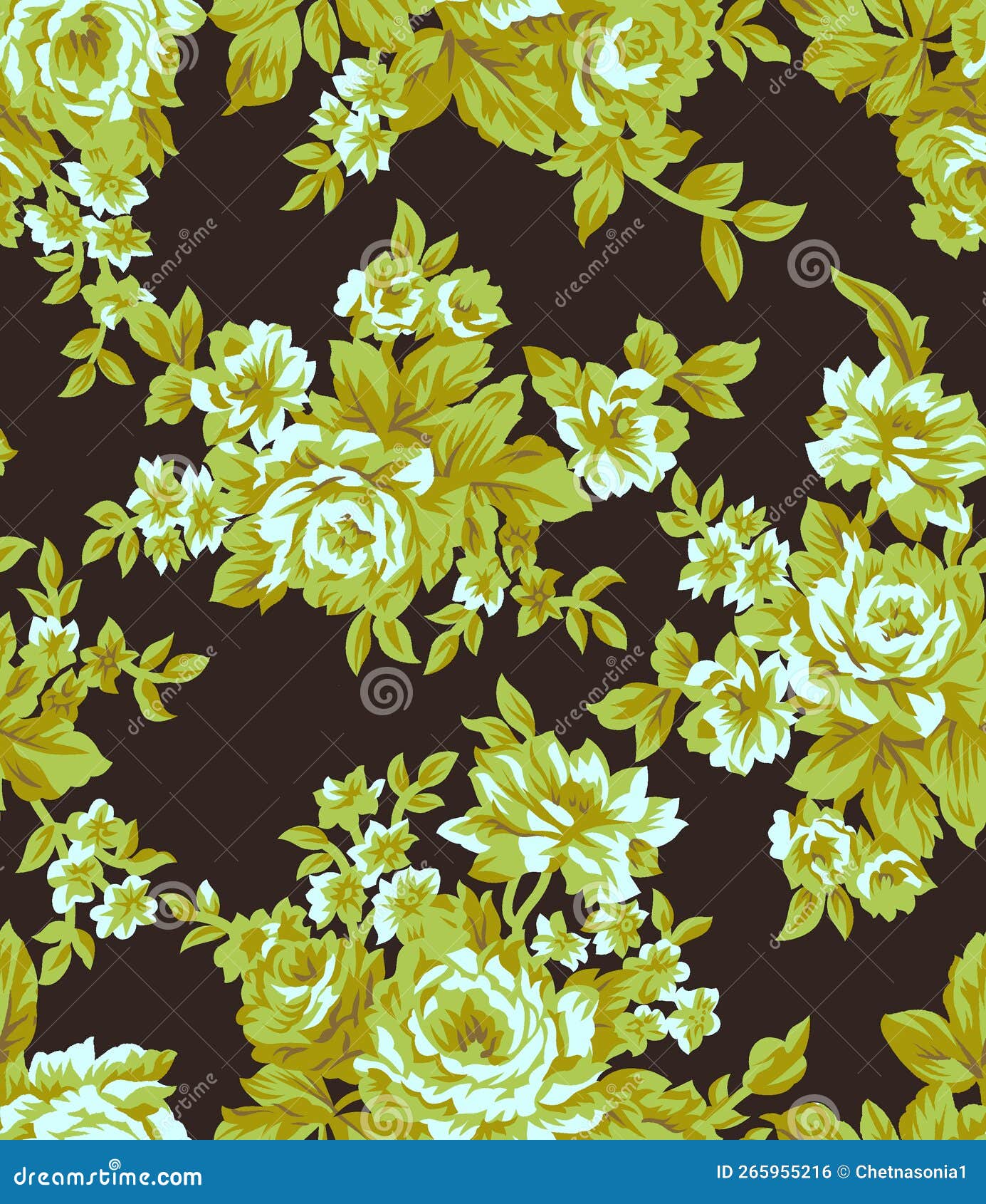 Seamless Floral Design Pattern Textile Print Stock Illustration ...