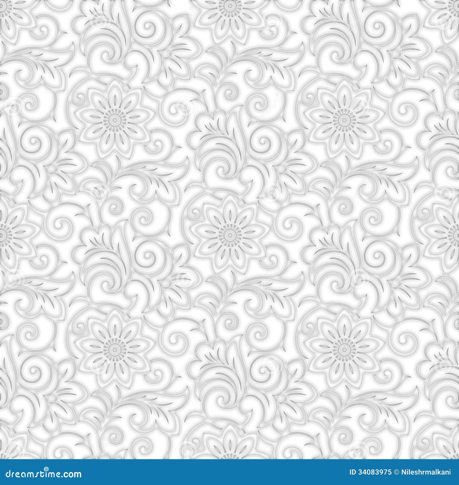 Seamless Floral Designer Wallpaper Stock Illustration - Illustration of ...